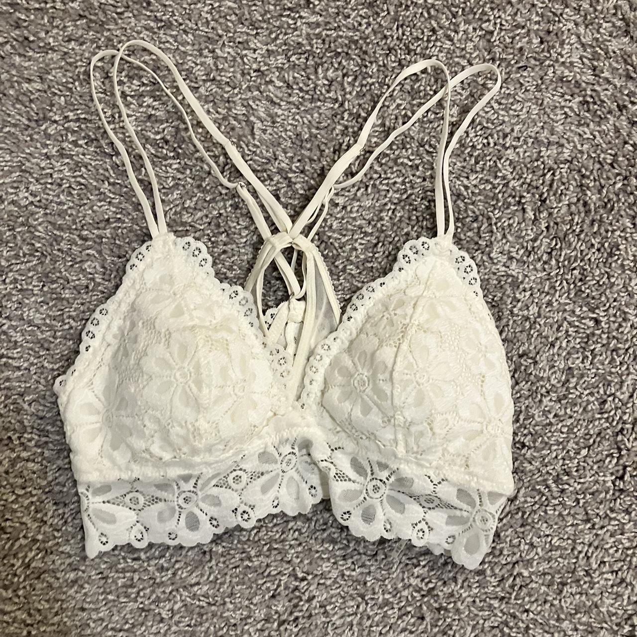 Aerie Women's White and Cream Bra | Depop