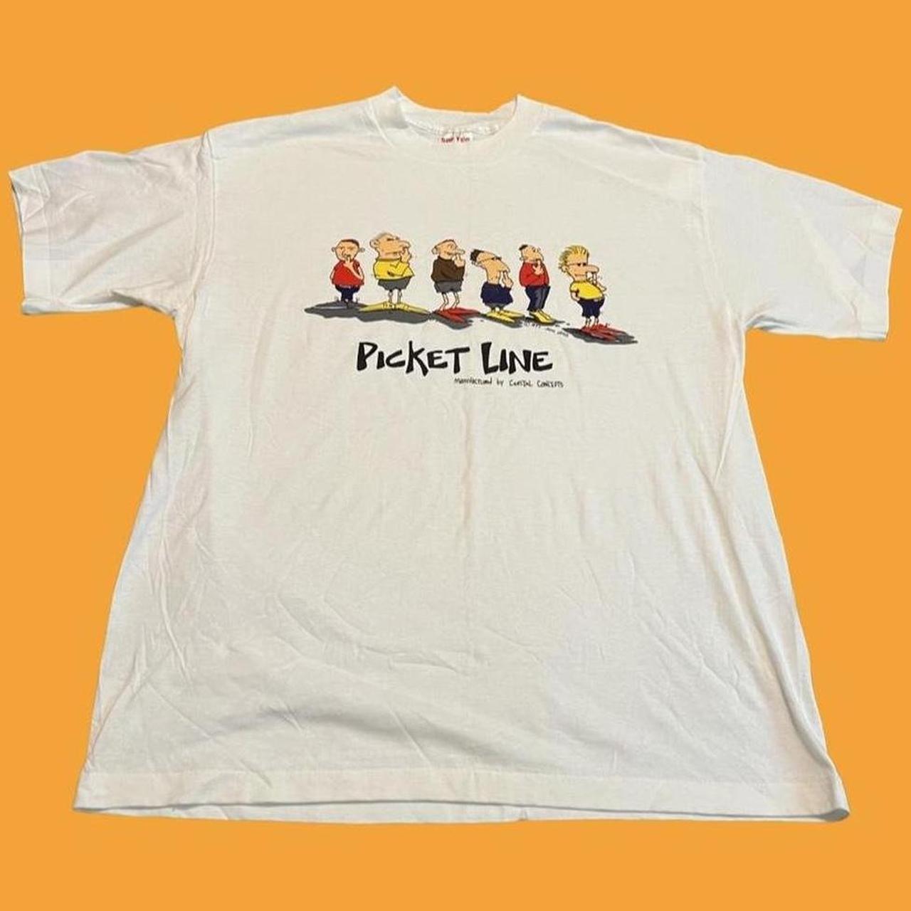 Vintage 1991 Picket Line Pun Humor Funny... - Depop