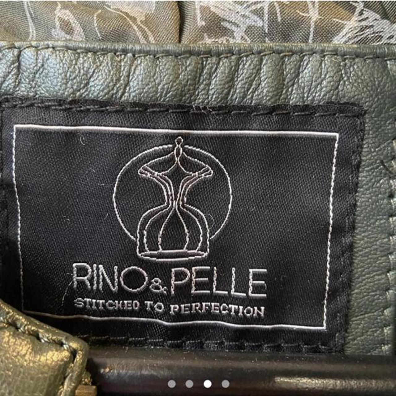 Rino & Pelle dark bottle green soft leather biker... - Depop