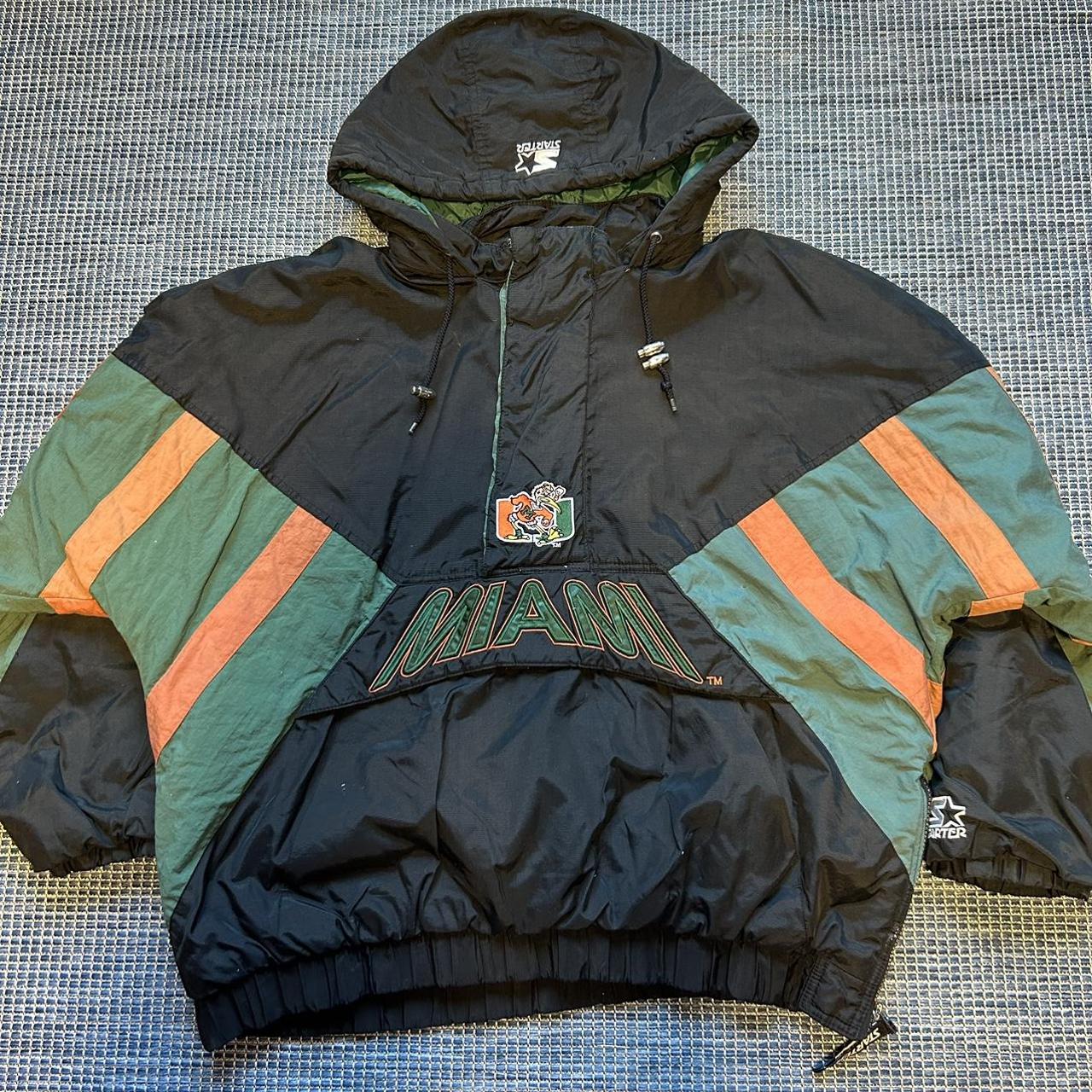 -Large starter Miami jacket - In great condition... - Depop