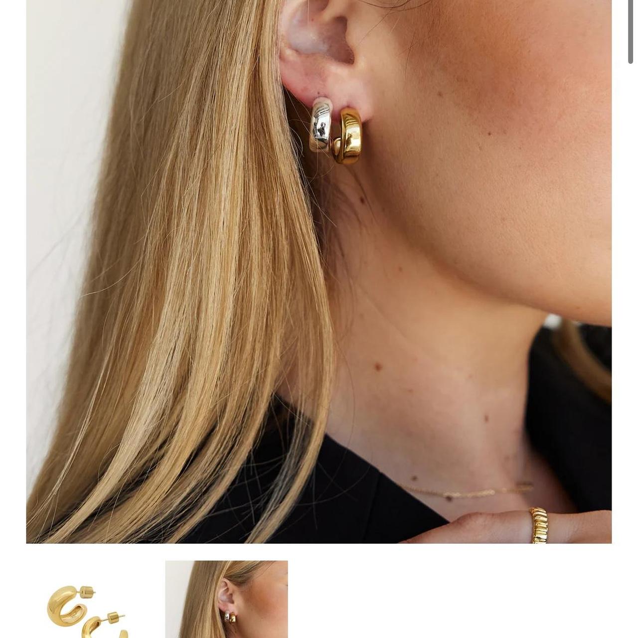 Vienna hoops Jaz Handmade Gold Brand new never been... | Depop