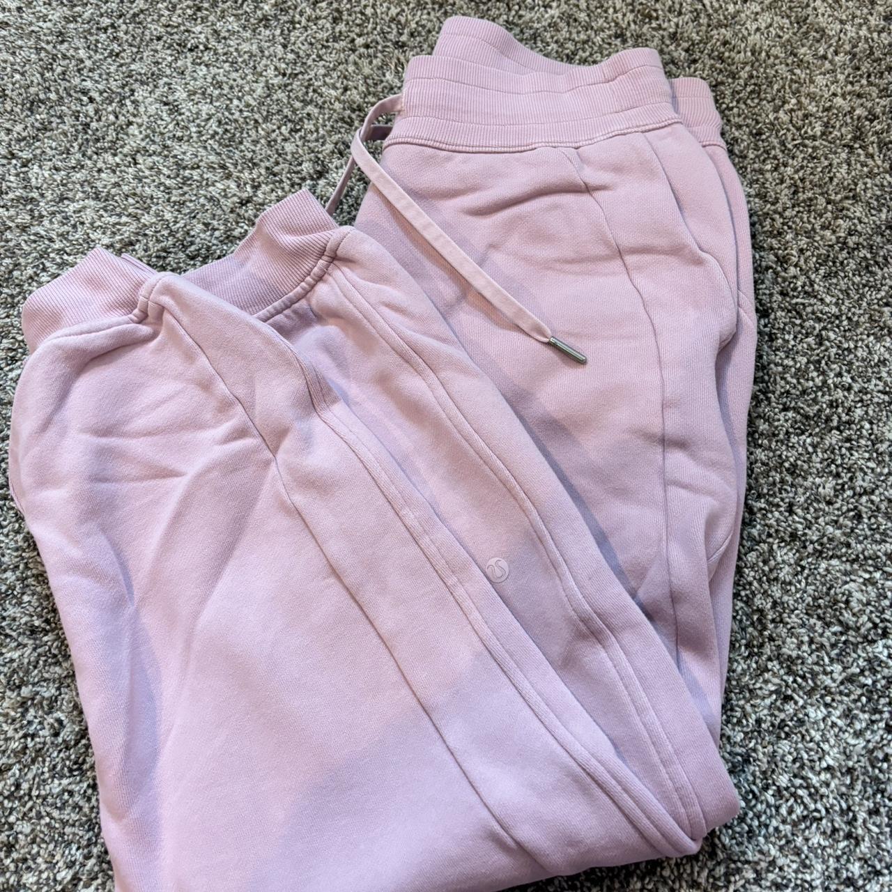 pink lululemon sweats perfect condition run small - Depop
