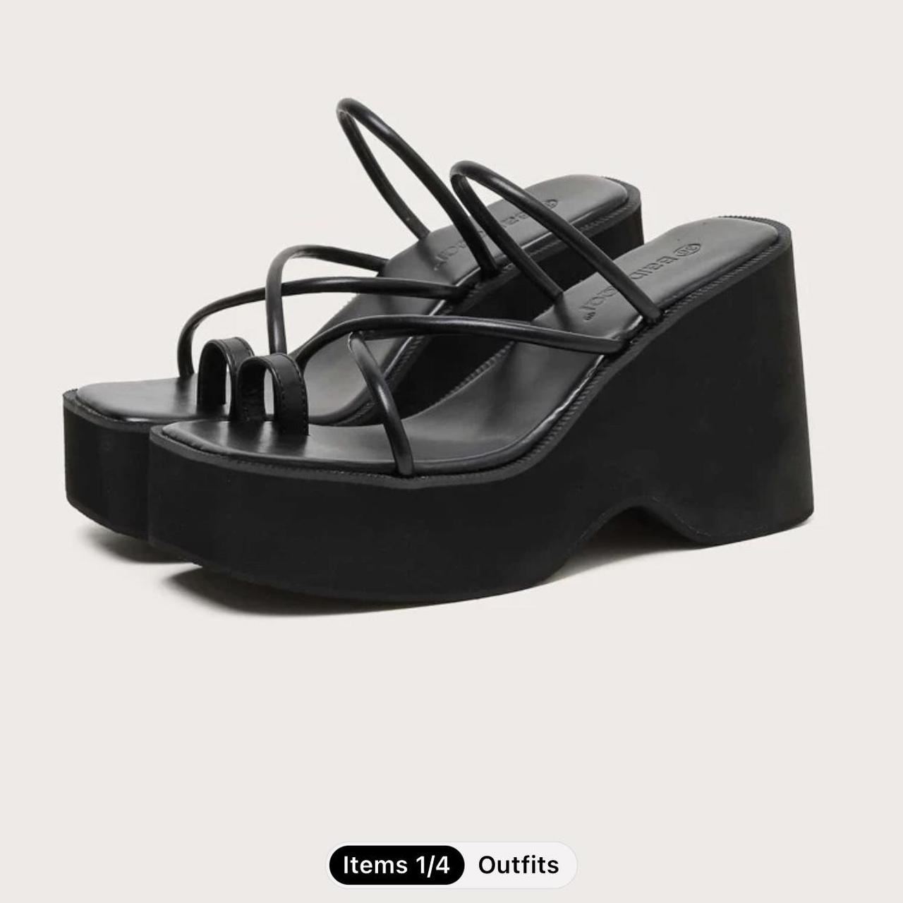 platform sandles size 9 worn once or twice offers... - Depop