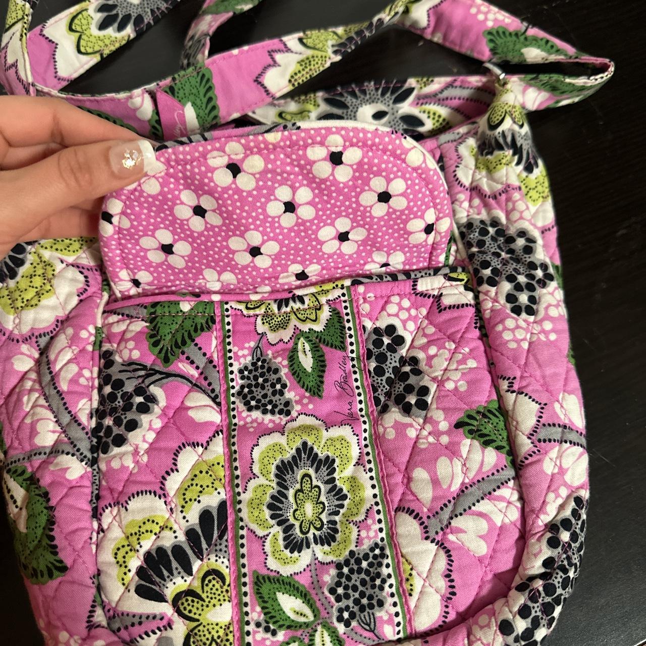 Vera Bradley Pink Priscilla Bouquet Shoulder Bag... - Depop