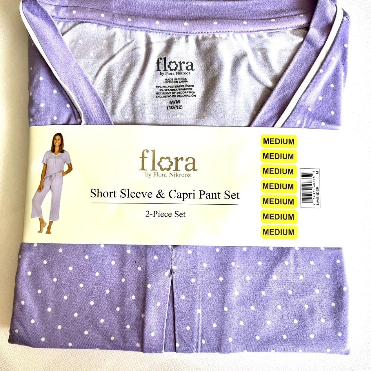 Brand New Flora Short Sleeve and Capri Pant Set... - Depop