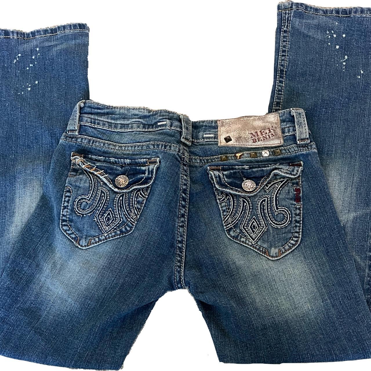 Vintage MEK denim y2k bedazzled bootcut jeans Size... - Depop