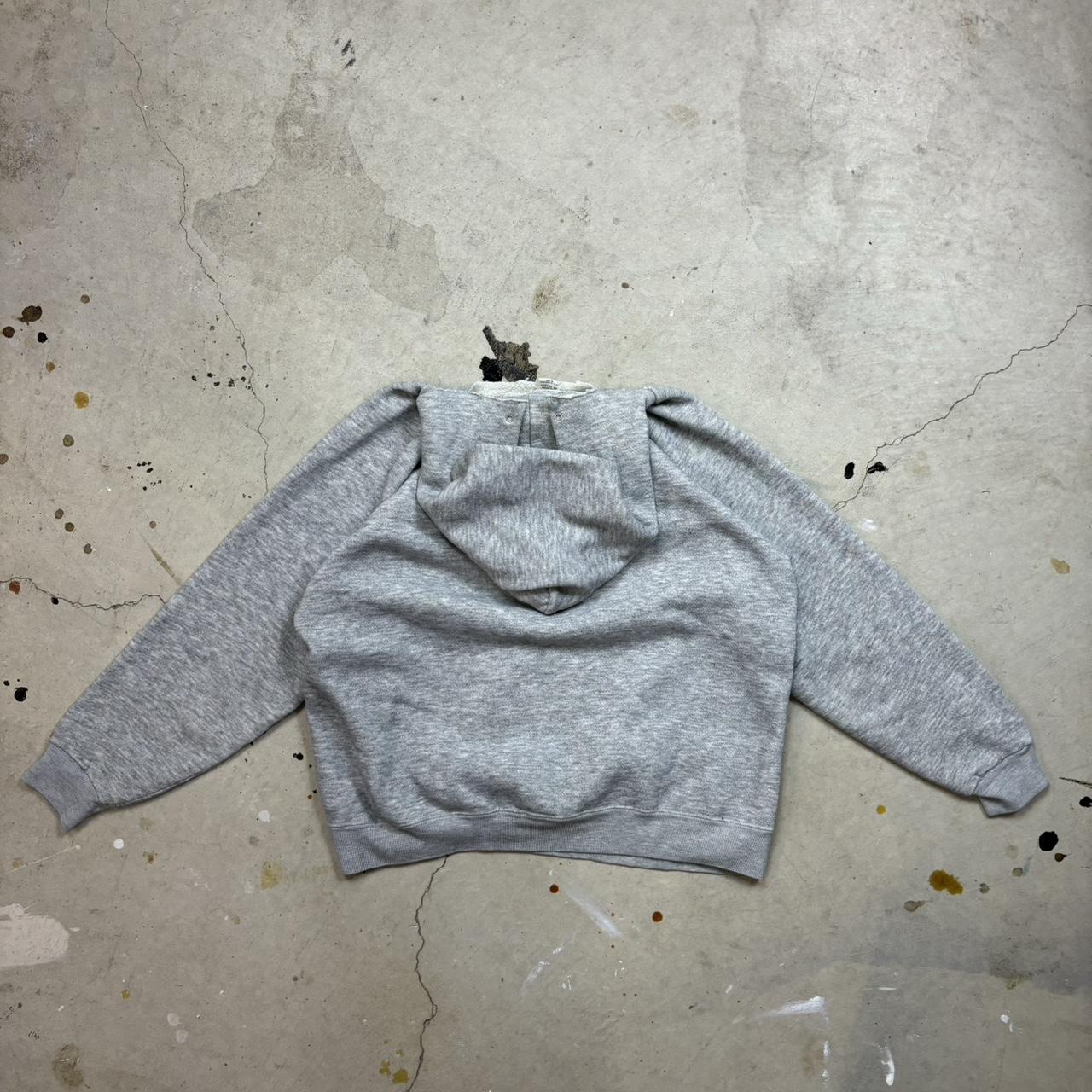 70s Grey Blank Hoodie Fits Medium - Depop