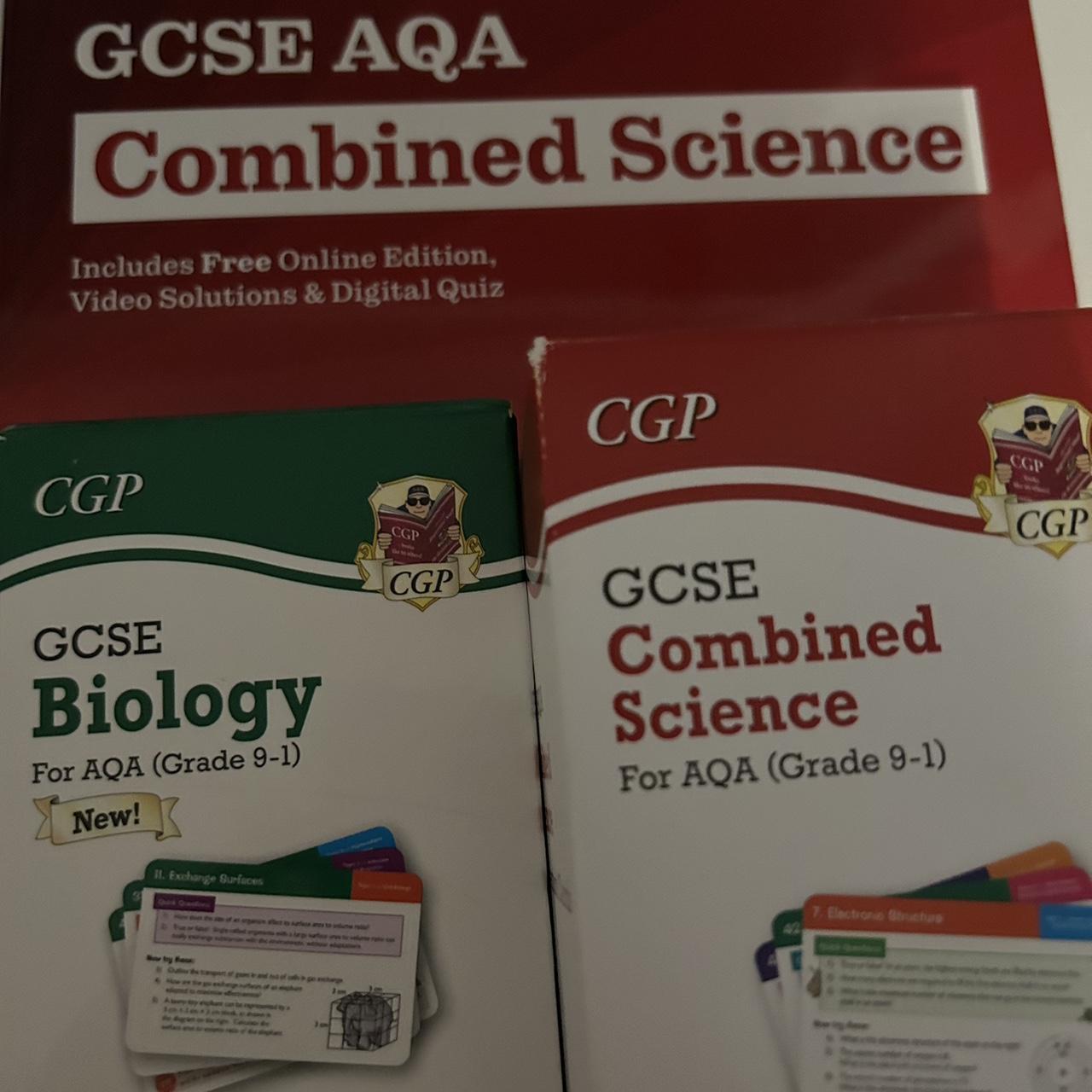 GCSE AQA Science revision textbook + 2x flashcards... - Depop