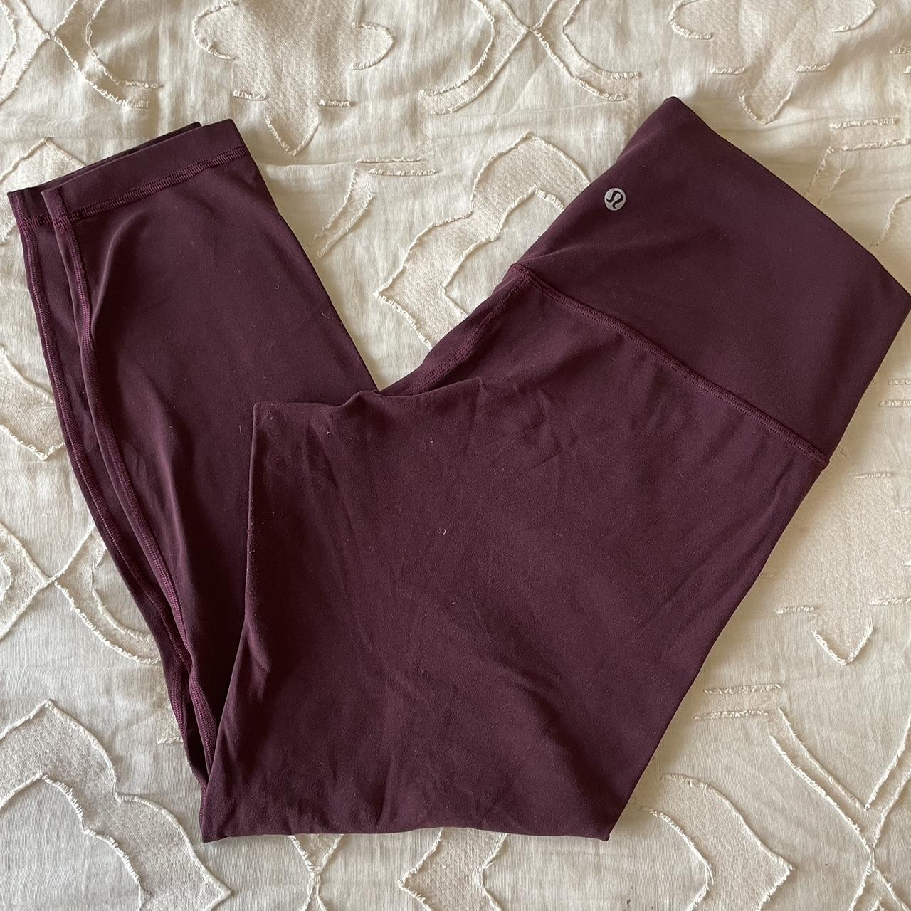 Maroon Lululemon align leggings. Length is 25... - Depop
