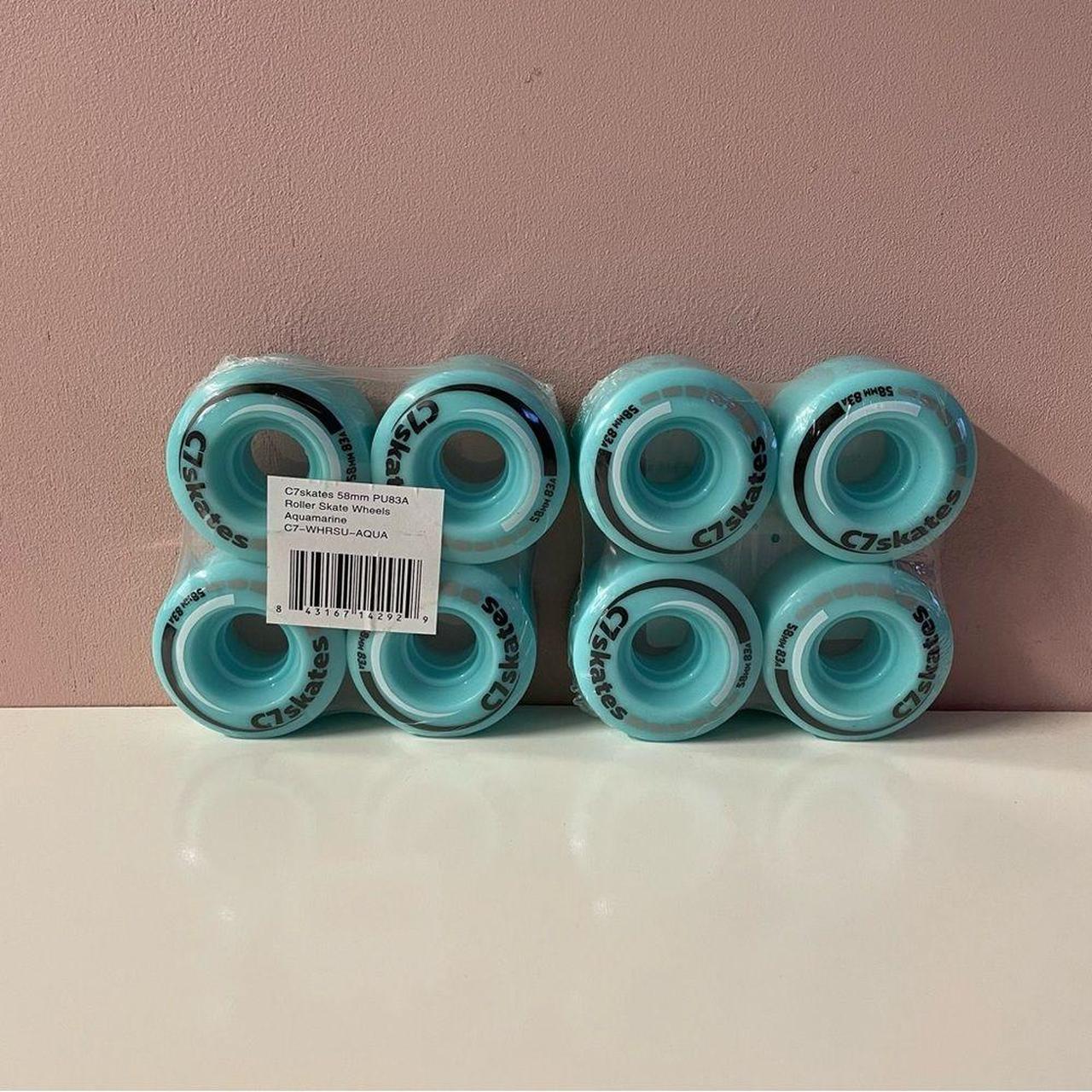 C7 Skates Roller Skate Wheels in Aquamarine Classic... | Depop