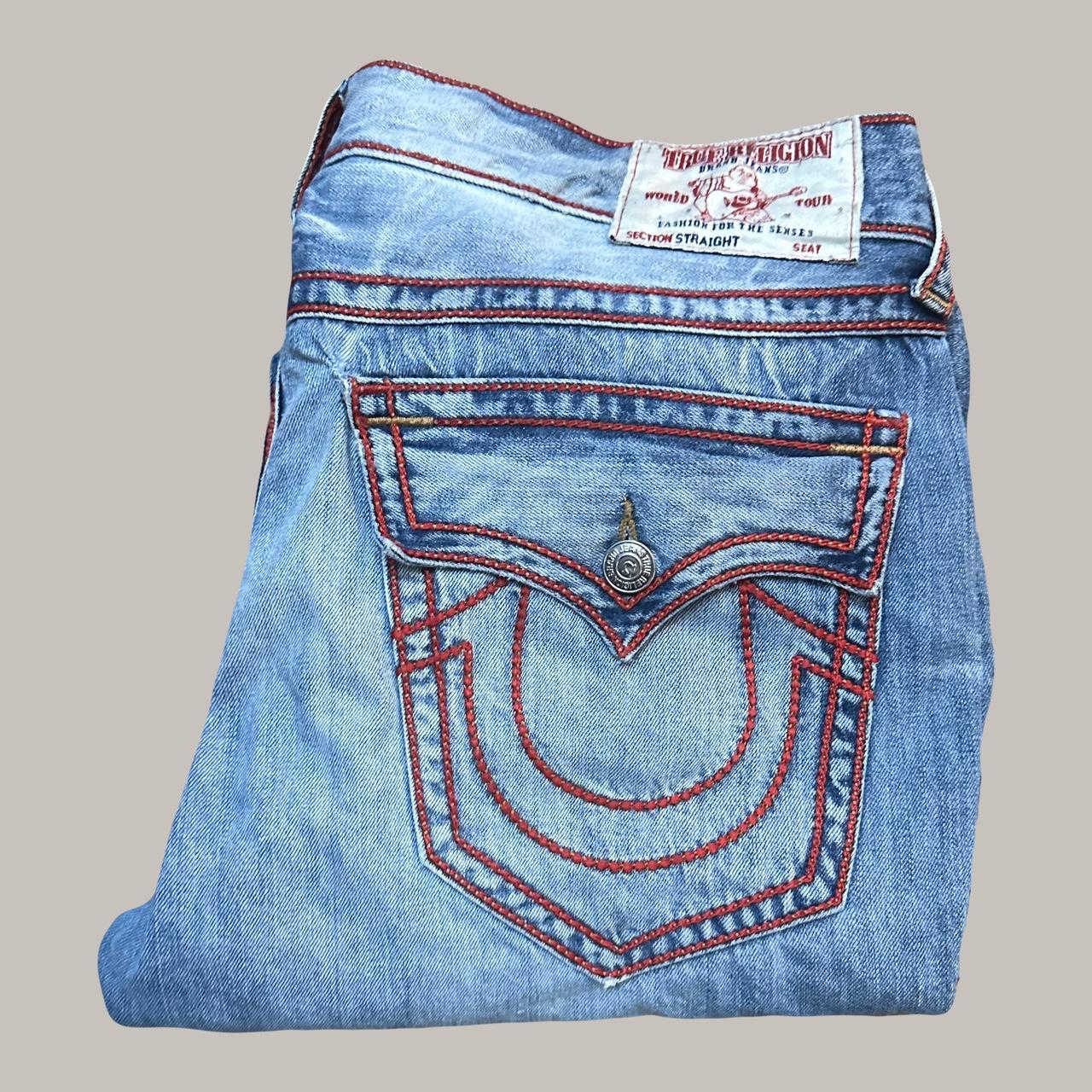 - True Religion Ricky Red Rope Sticth Jeans ... - Depop