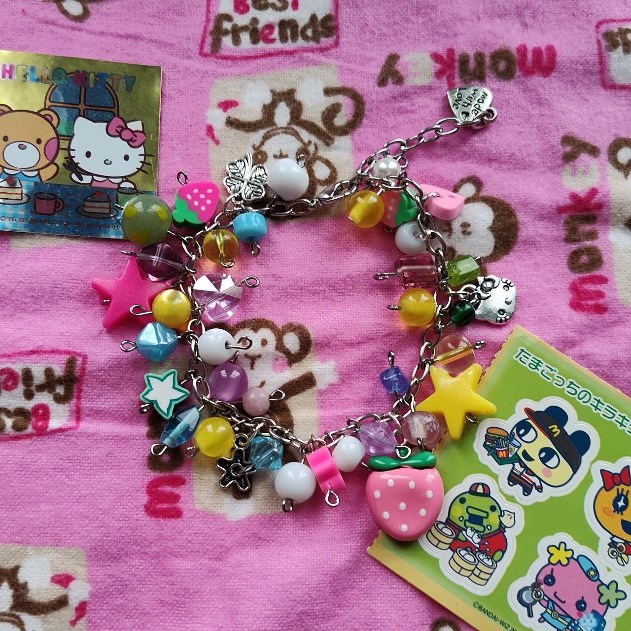Cluttered cutecore charm bracelet!!! hello kitty,... - Depop
