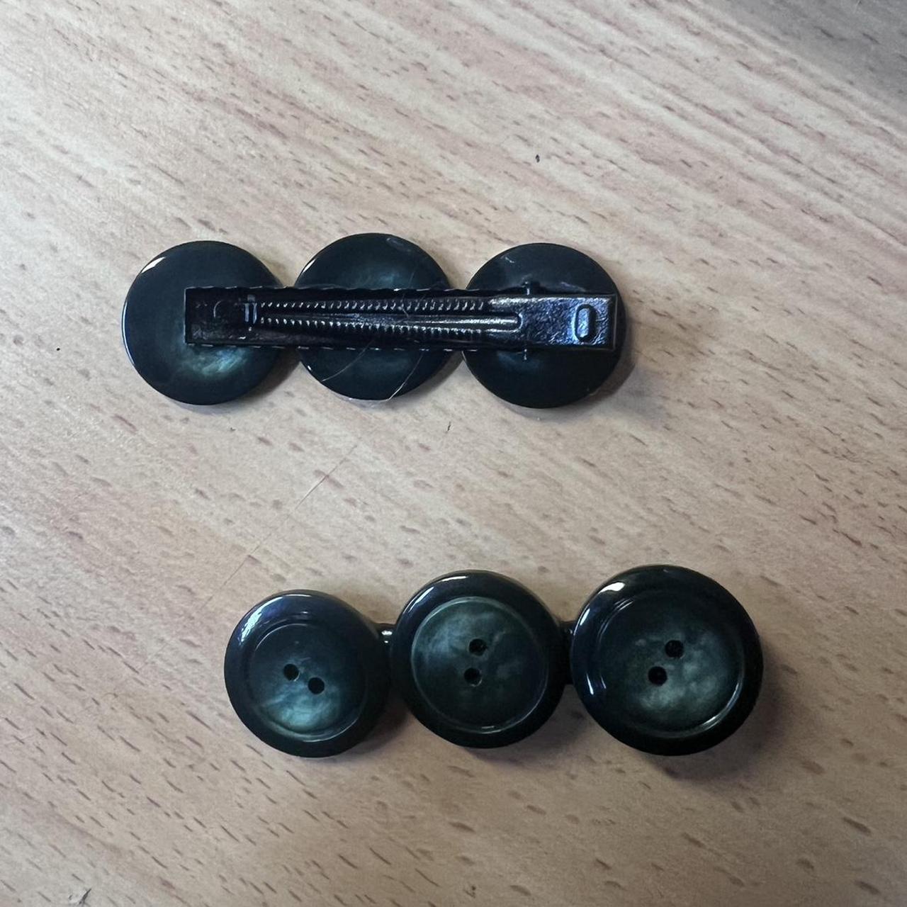 Dark green button hair clips 2.5” long Handmade by... | Depop