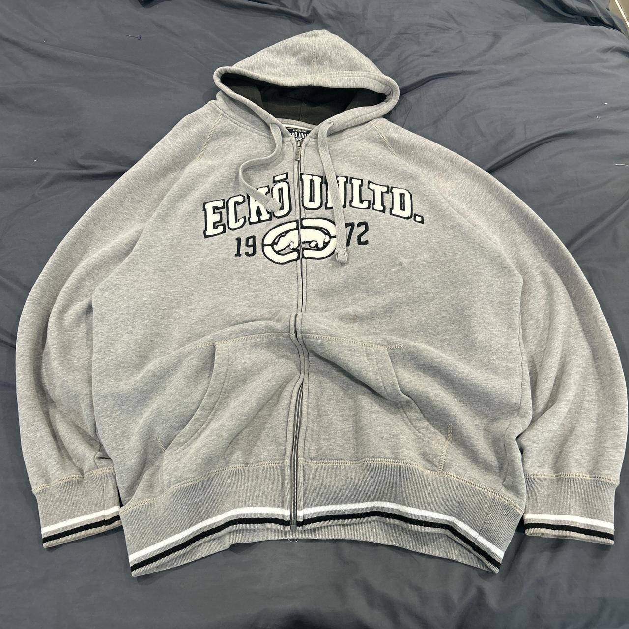 Y2K Grey Ecko Unltd Zip Up Hoodie #eckounltd... | Depop