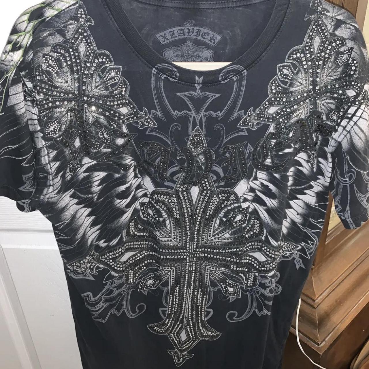 SICK ASF xzavier rhinestone shirt Size LARGE... - Depop