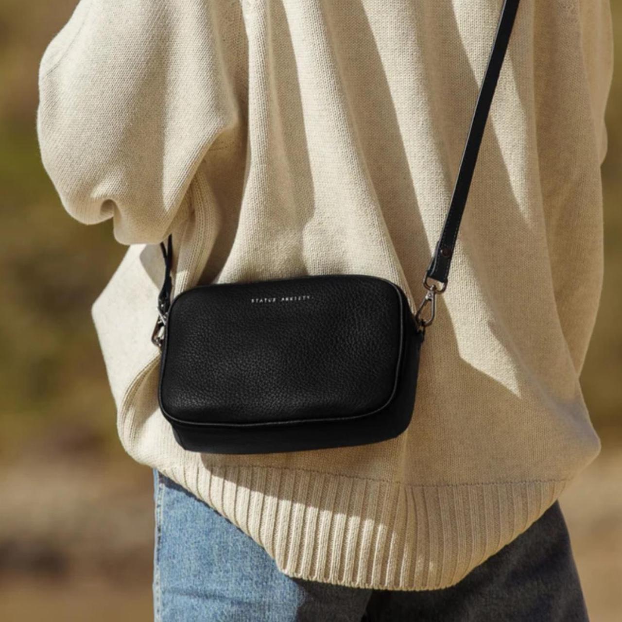 black cross body plunder bag status anxiety - Depop