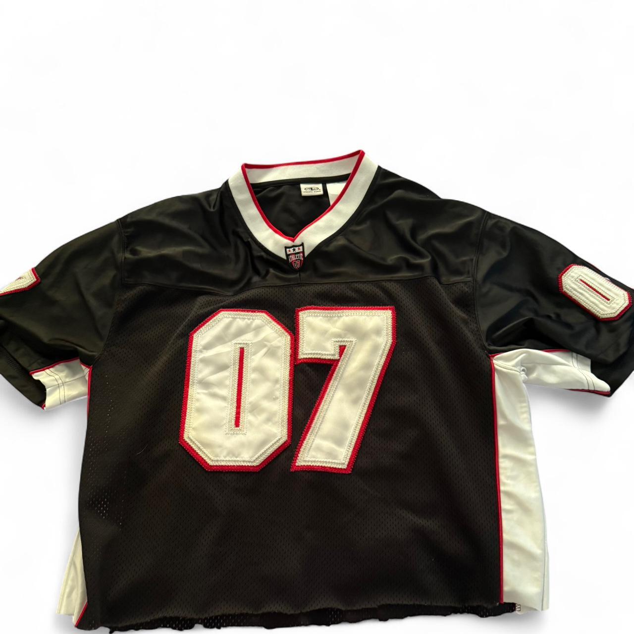 Black and red vintage NFL jersey NFL cropped (belt... | Depop