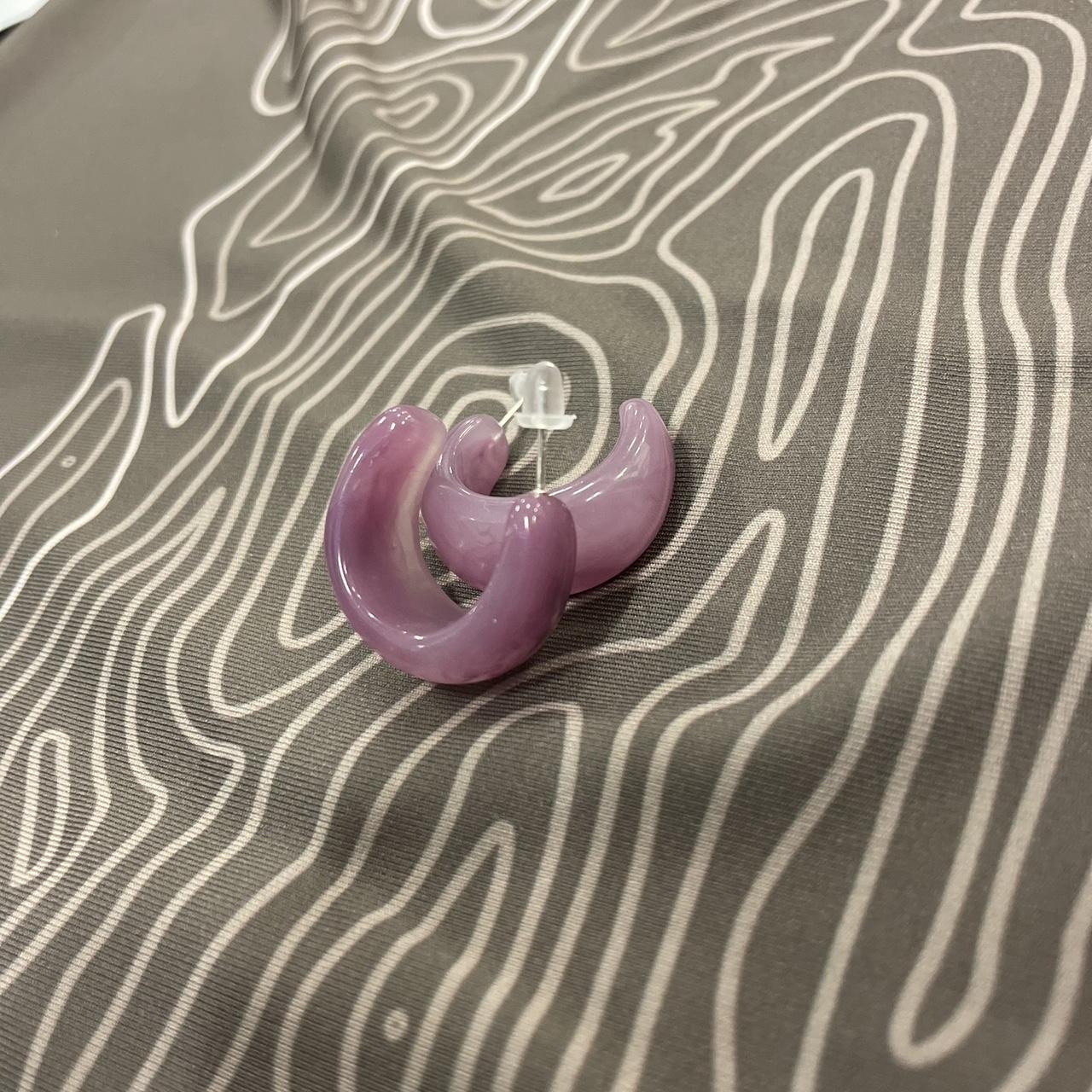 Amazing small purple hoop earrings FREE UK SHIPPING... - Depop