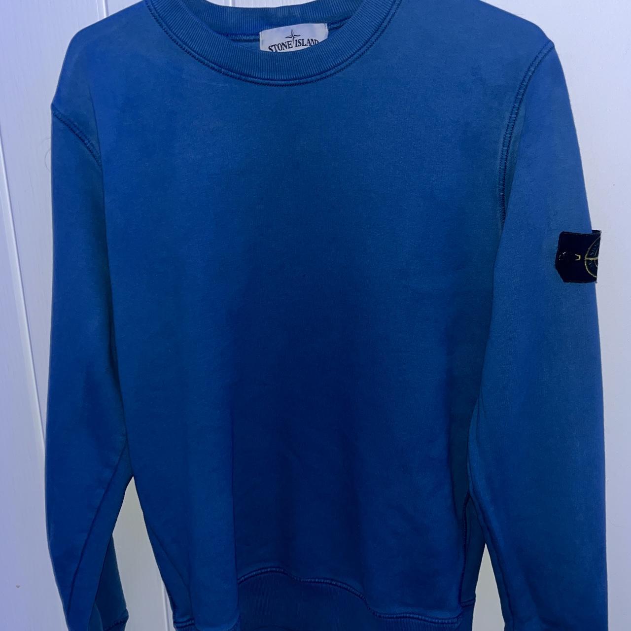 Mens stone island jumper blue - Depop
