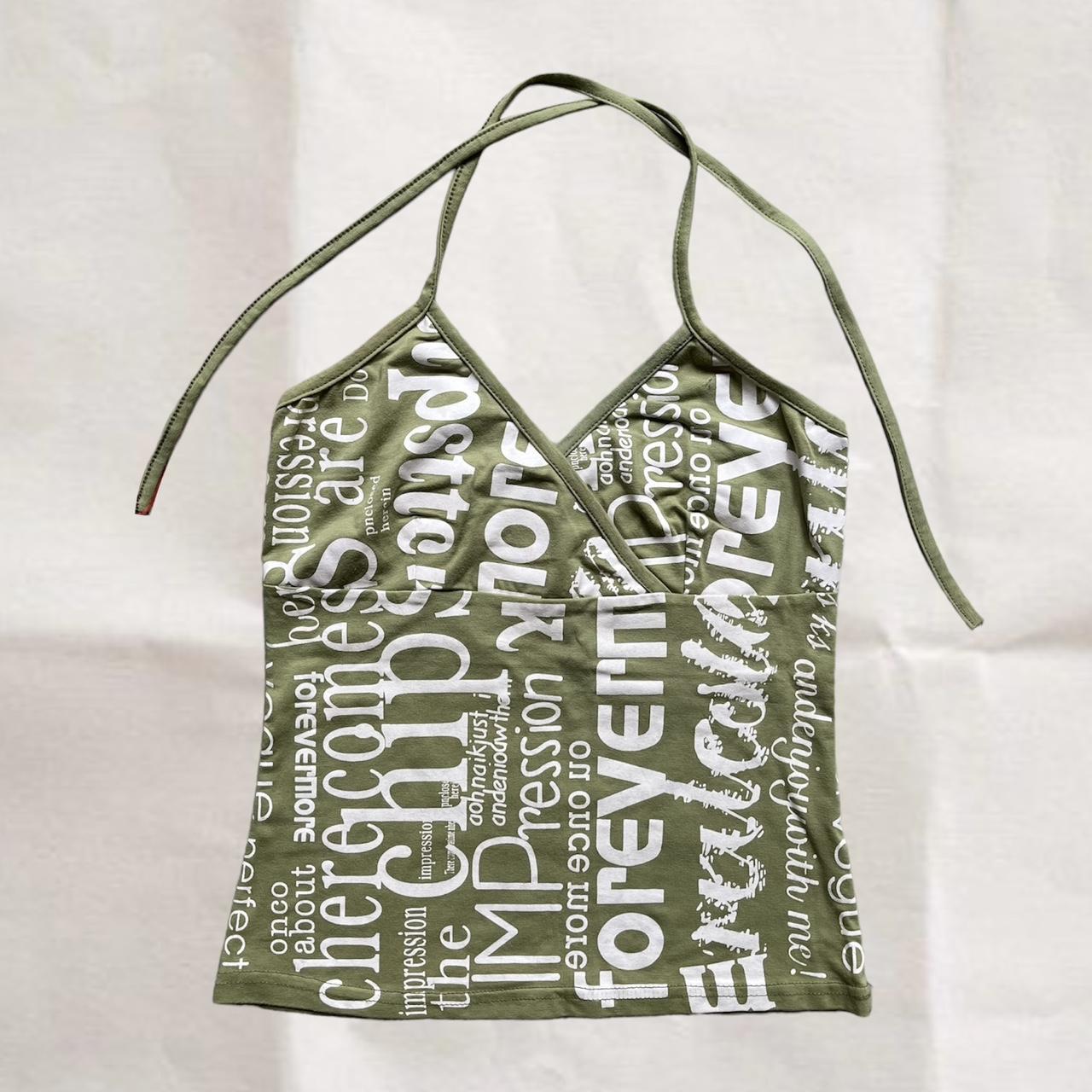 90s italian vintage graphic halter top the cutest... - Depop