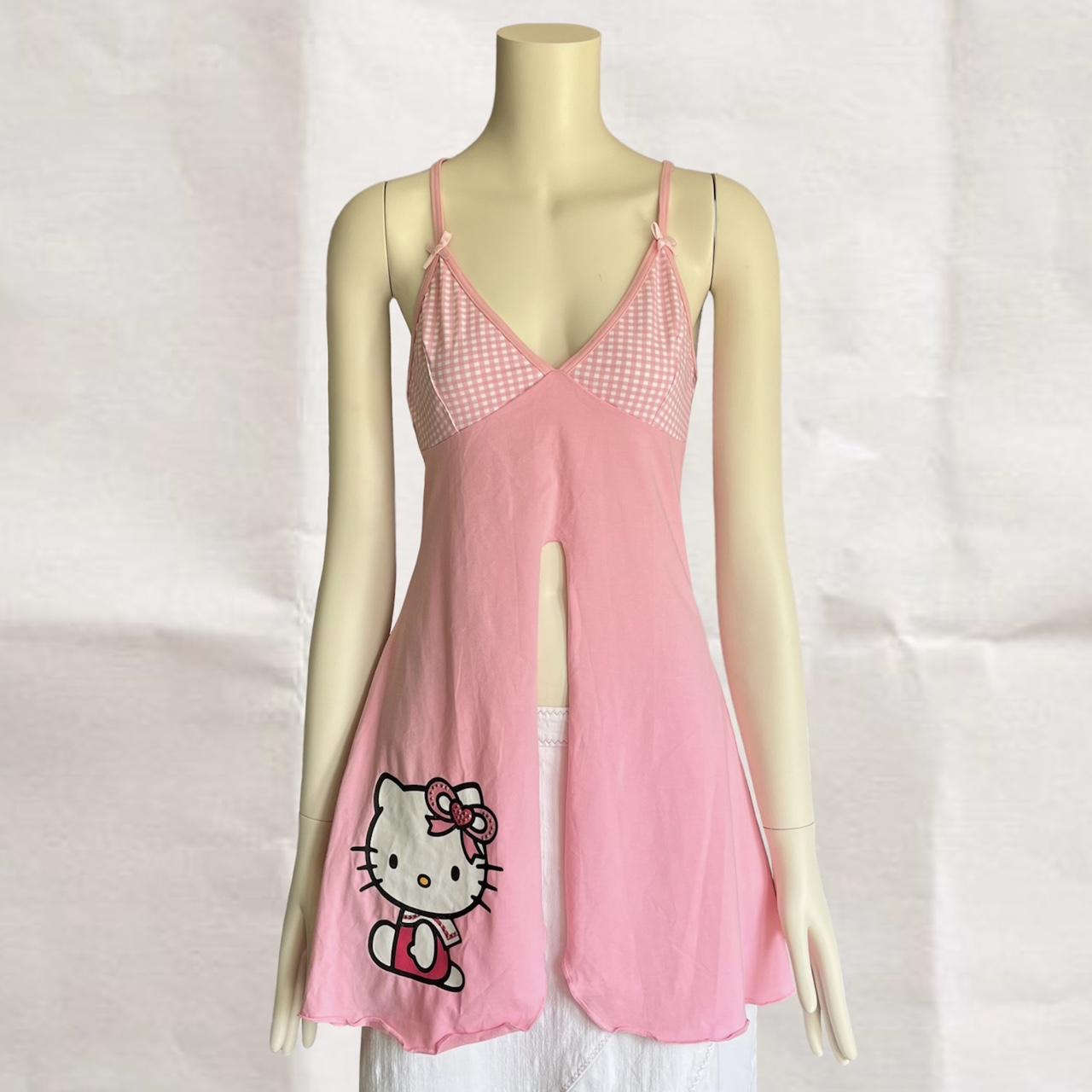 90s hello kitty babydoll top adorable pink vintage... - Depop
