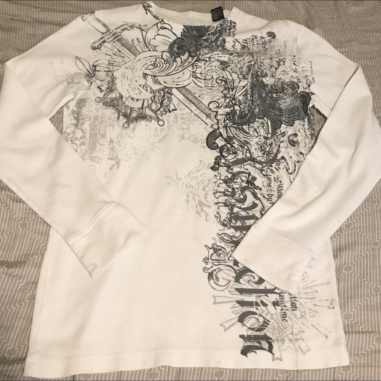 affliction thermal long sleeve -size L -perfect... - Depop