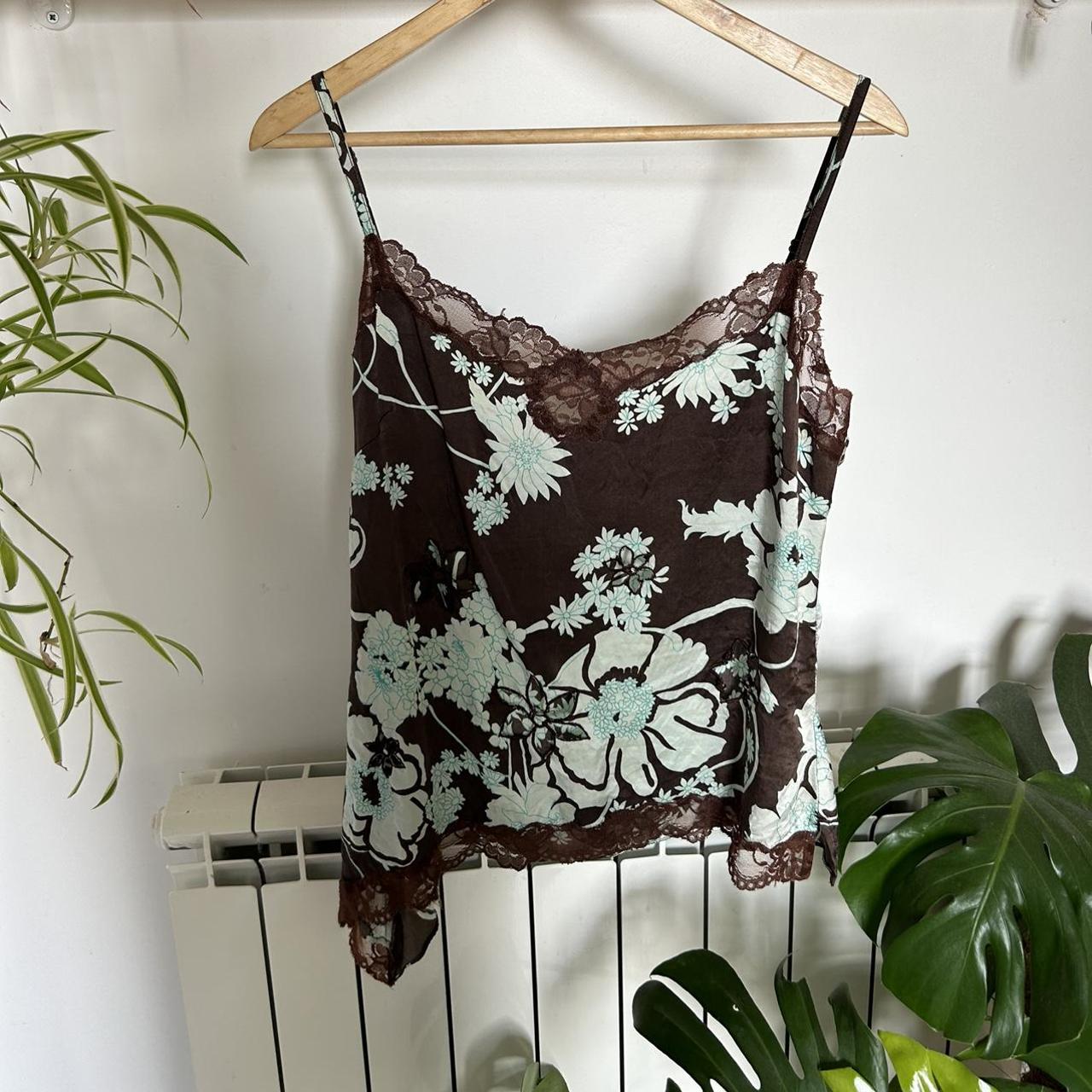 Jane Norman Women's Brown and Green Vest | Depop