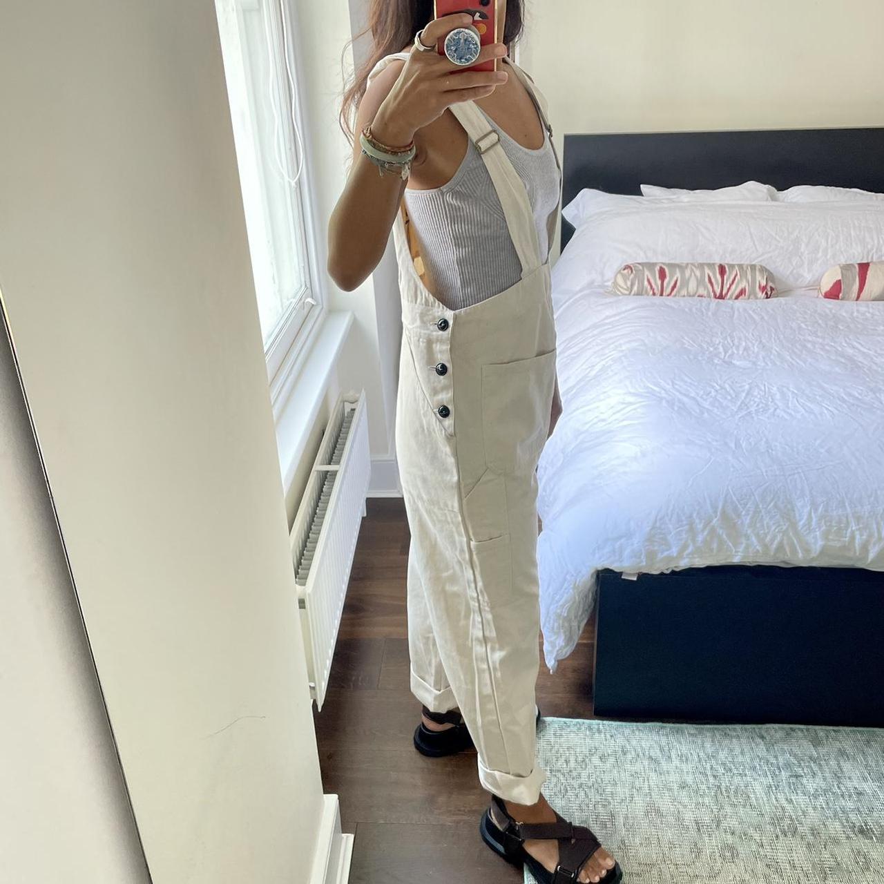 Levi's Women's Cream Dungarees-overalls | Depop