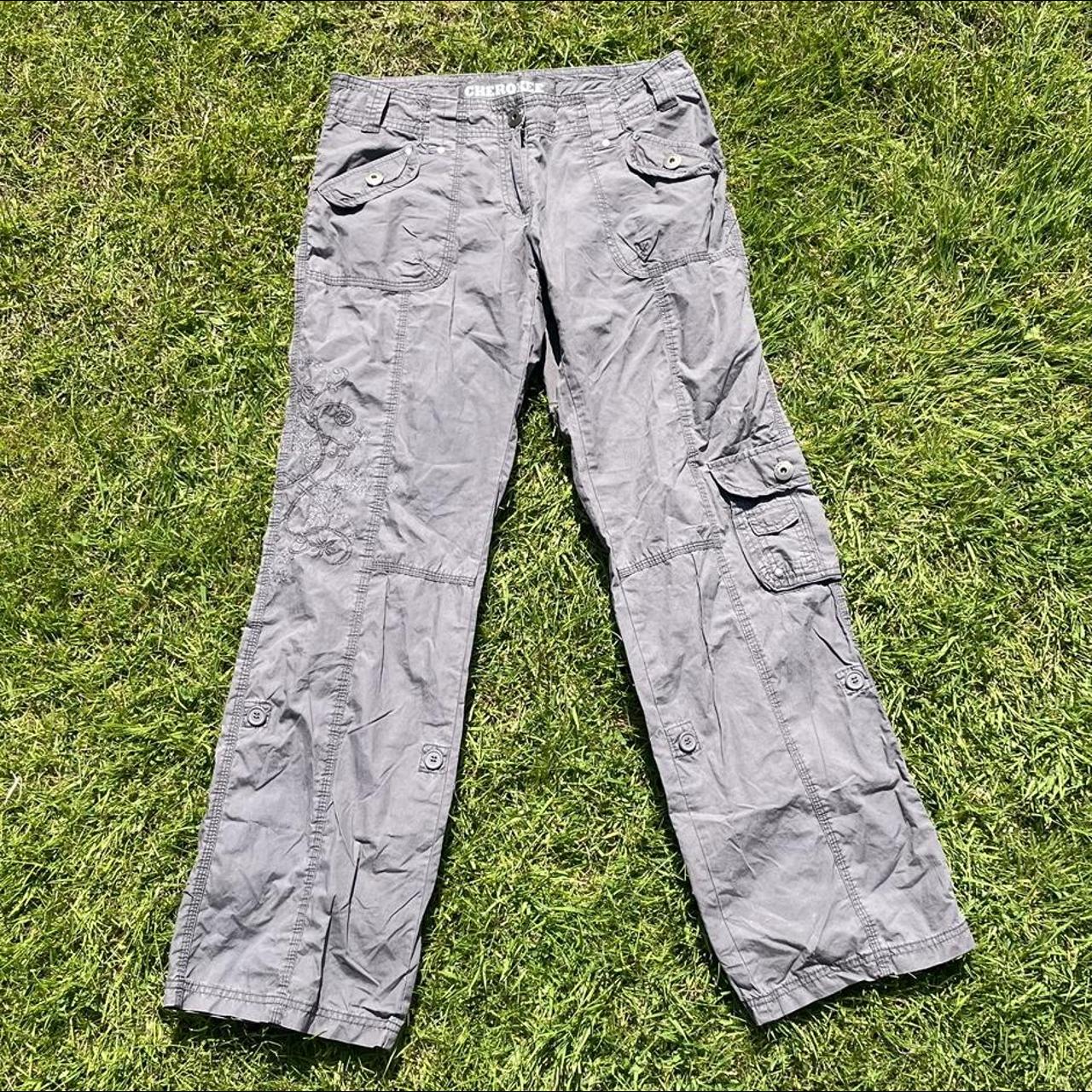 Women's Grey and Silver Trousers | Depop