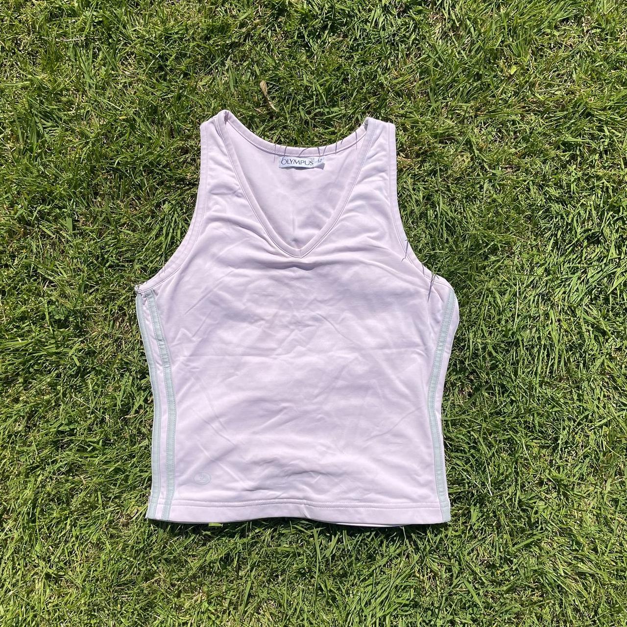 Pink and grey olympus vest Size 12 but super... - Depop