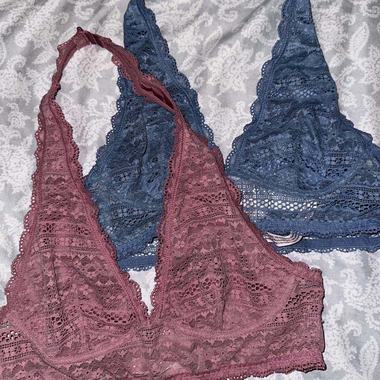 Victoria's Secret Women's Pink and Blue Bra | Depop