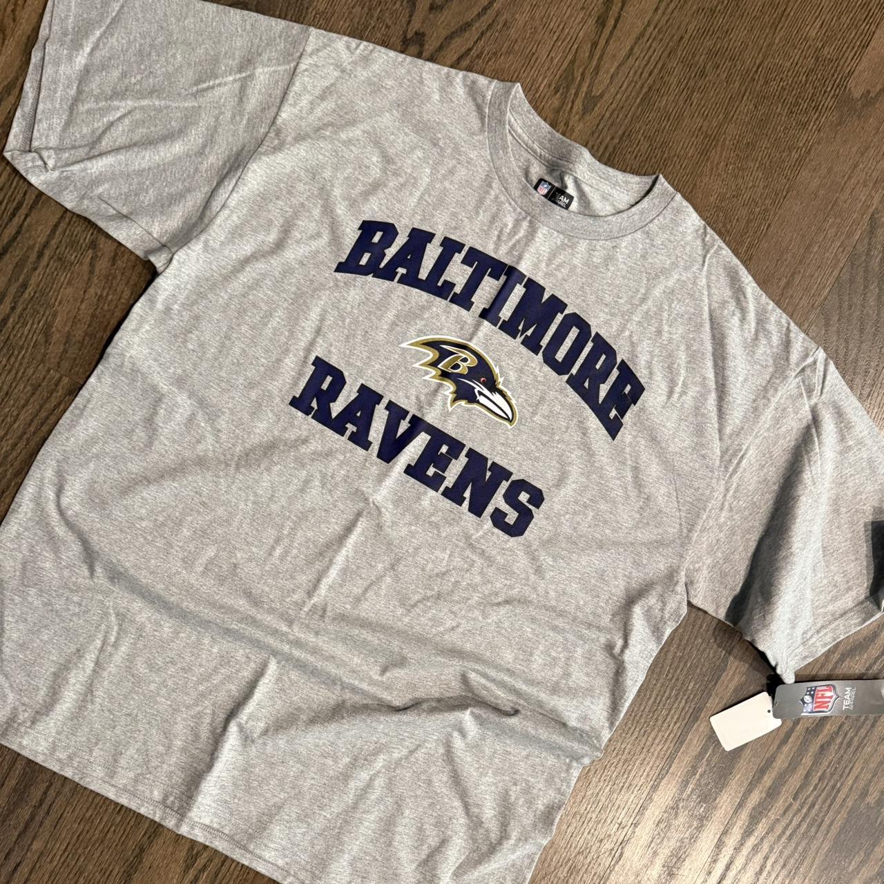 NEW NFL Grey and purple Baltimore Ravens T-shirt... | Depop