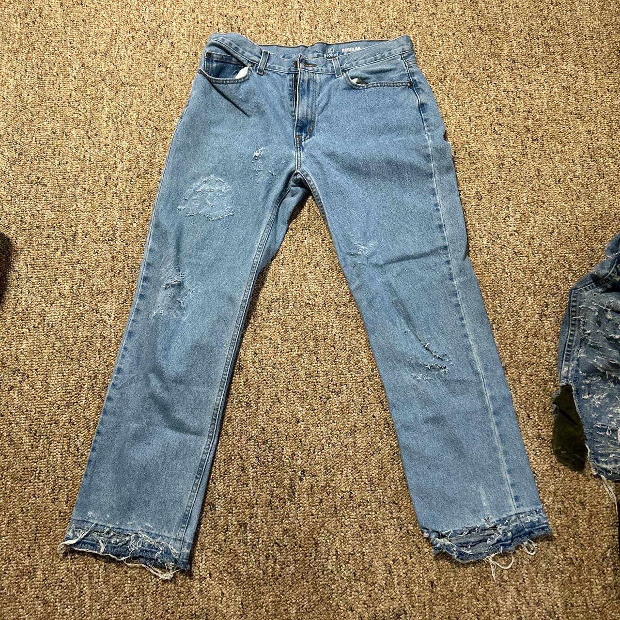 Distressed bottom and pockets - Depop