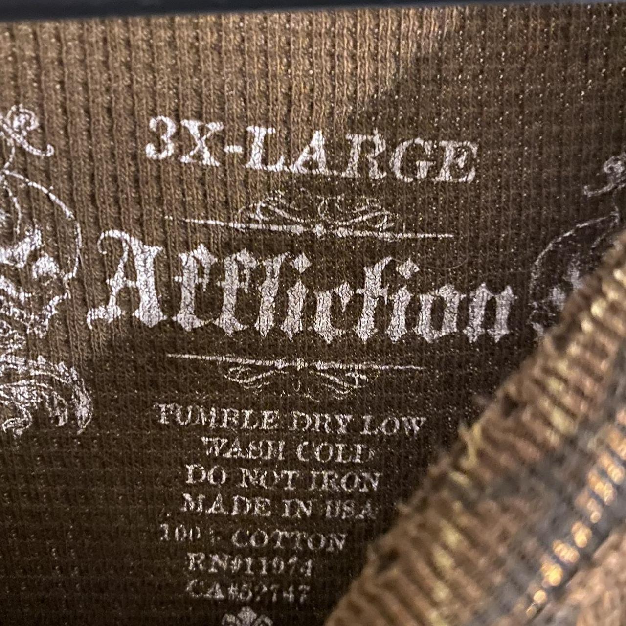 affliction angel wing thermal sick waffle knit... - Depop