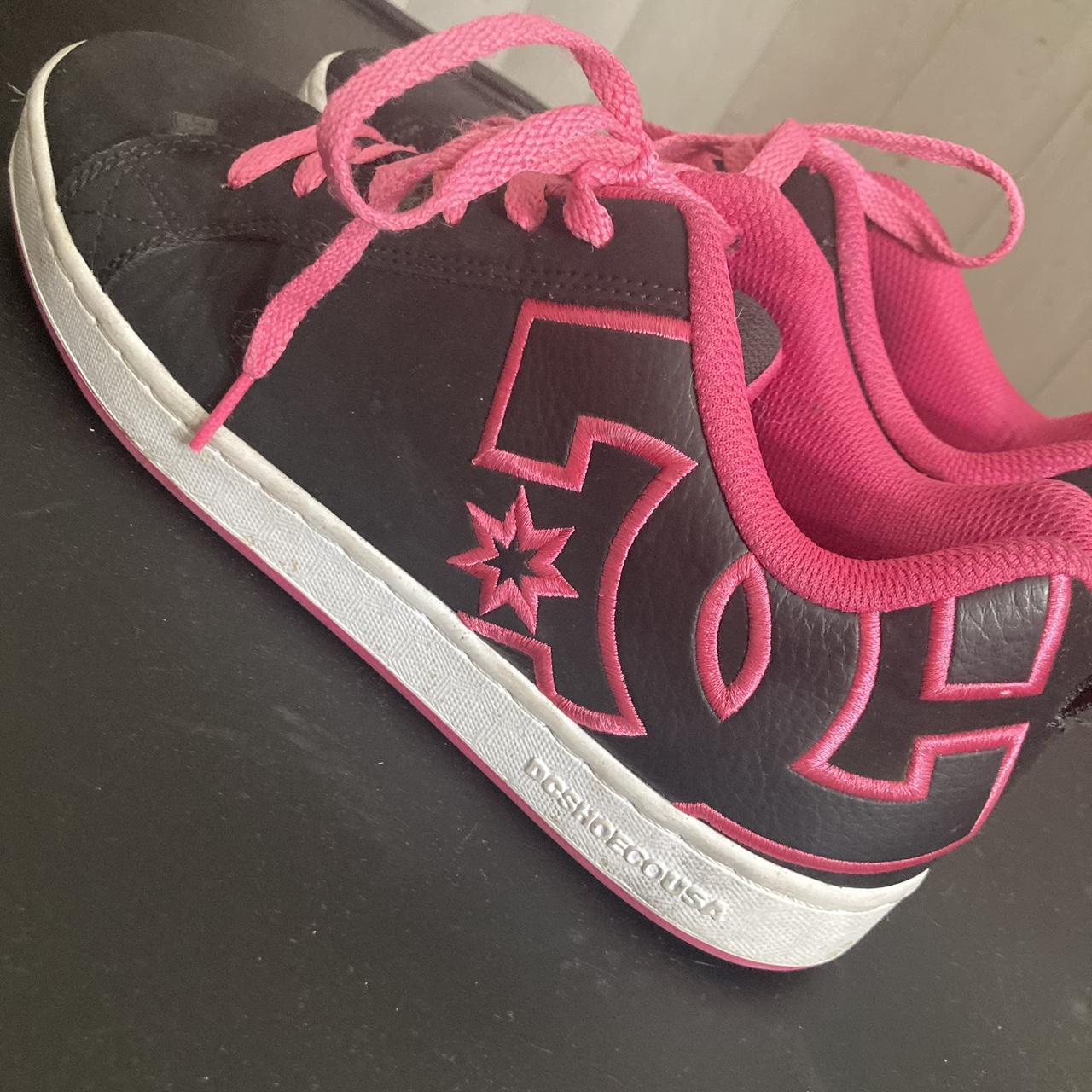 Pink DC shoes! Skate shoes Woman sizing Sizes 8,... - Depop