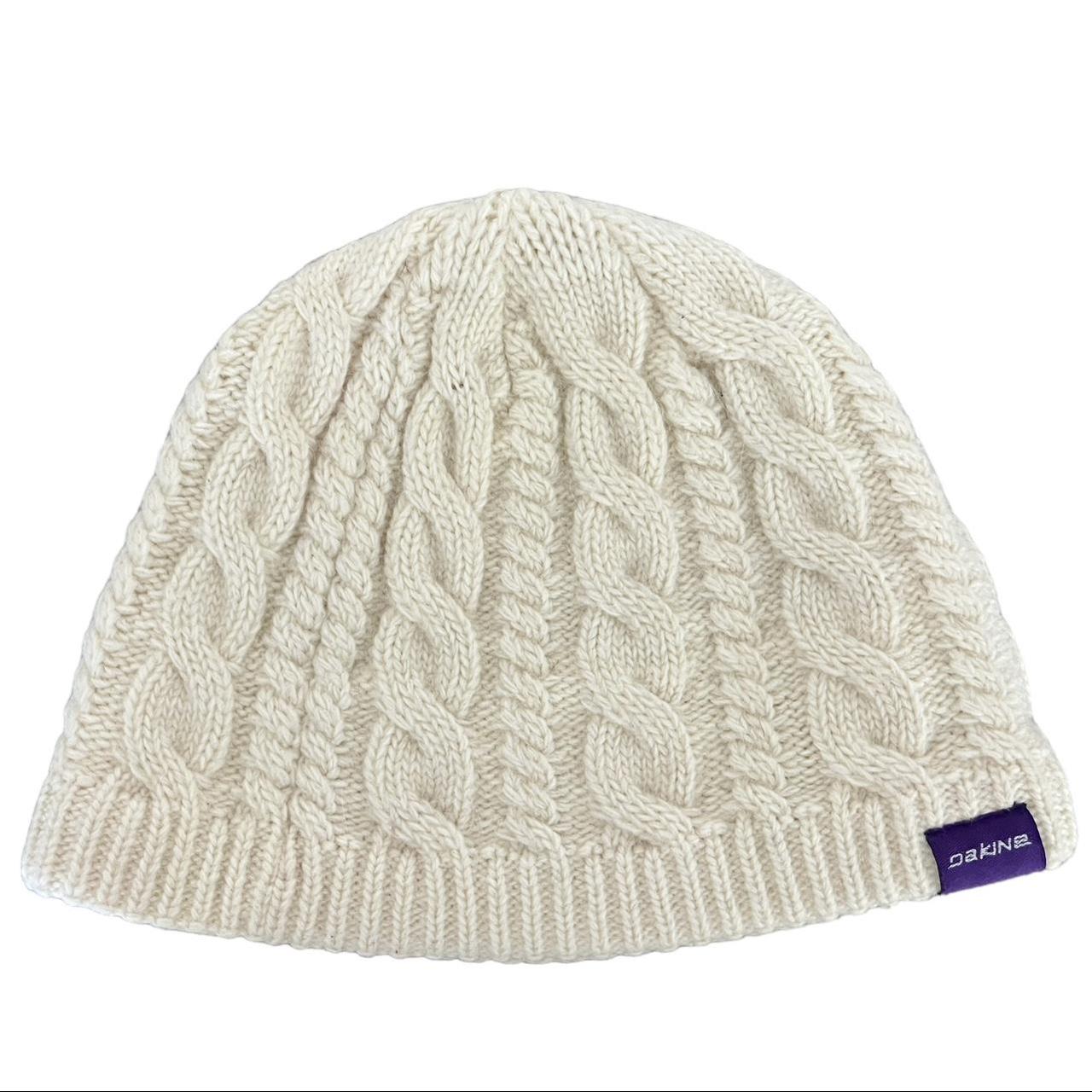 Dakine Cable Knit Cream Beanie Nwot, partial Fleece... - Depop