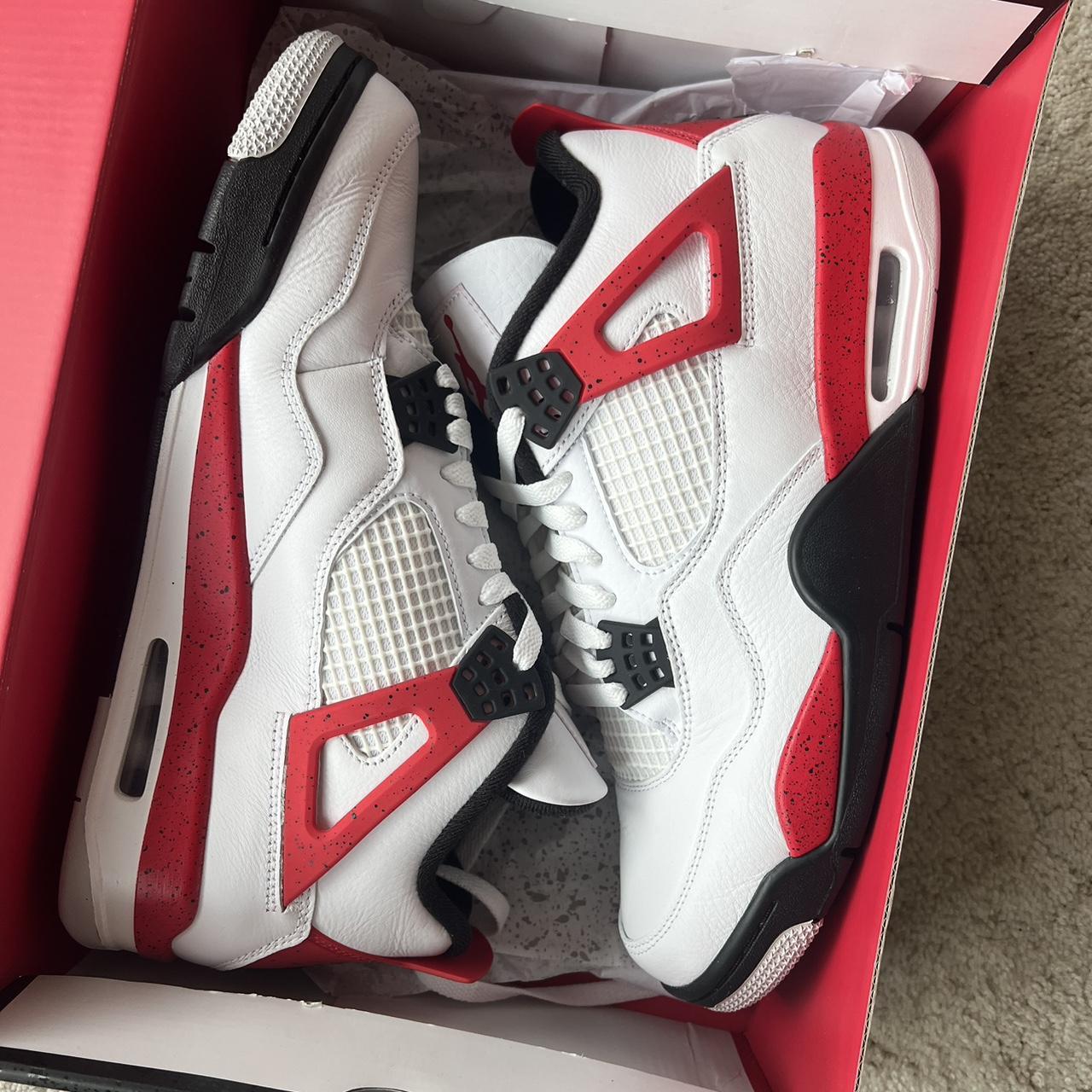 Jordan 4 red cement size 10.5 og all worn once... | Depop
