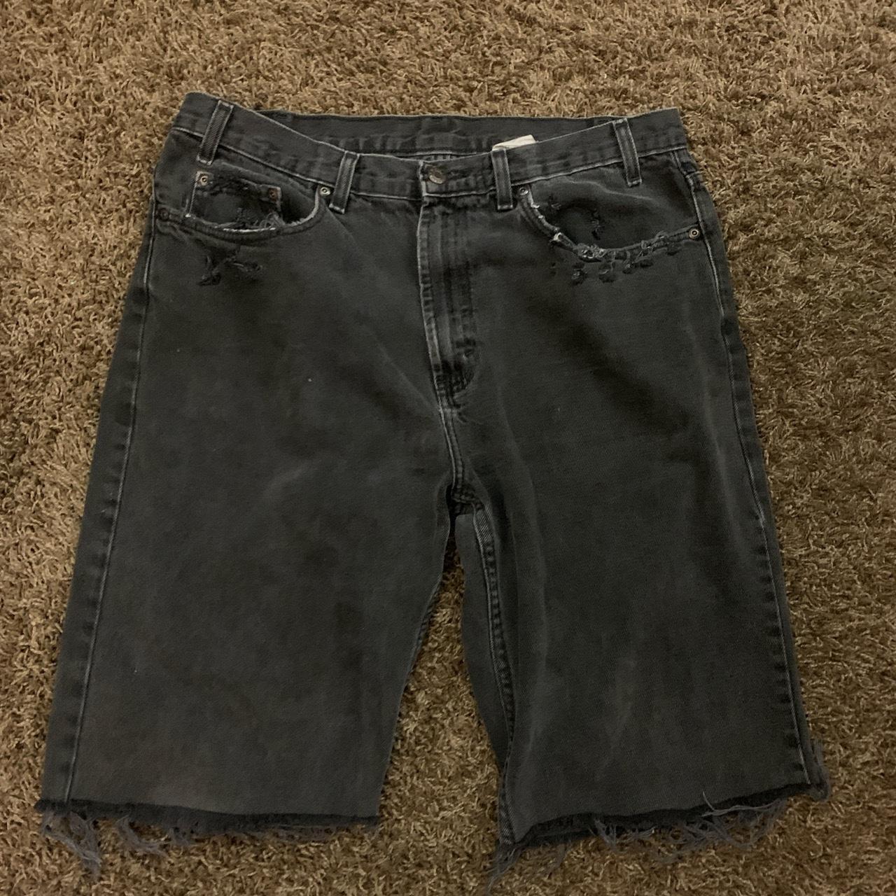 black CUSTOM jorts - Depop