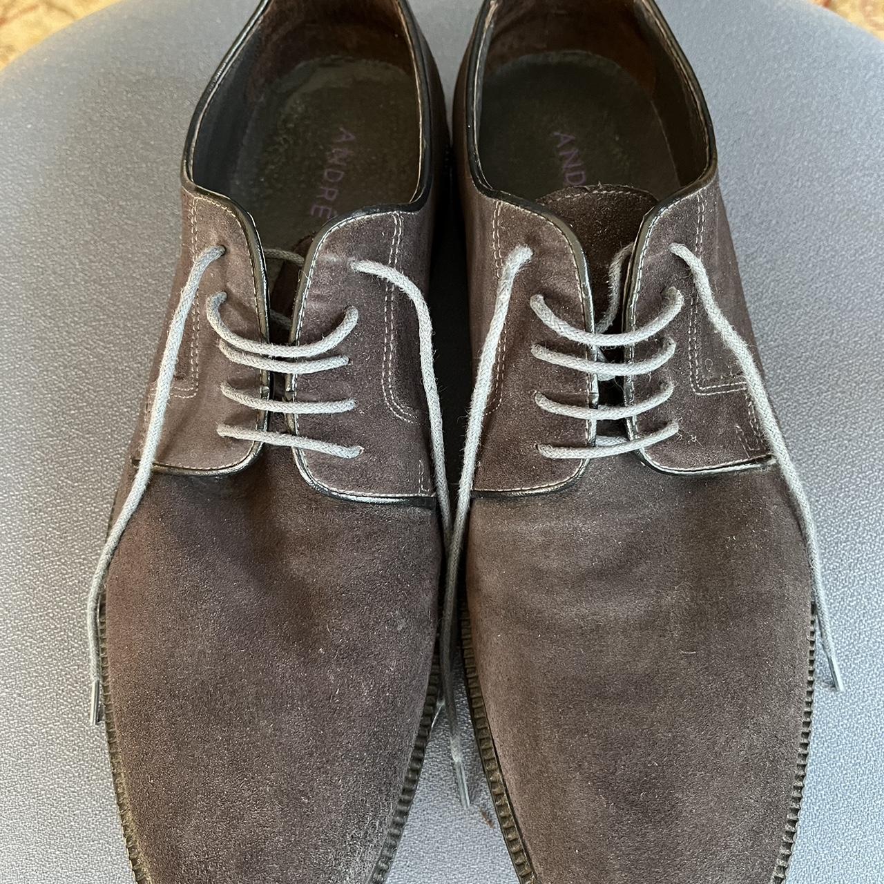 André French Men’s Derby Brown Suede Shoes, Size 12... - Depop