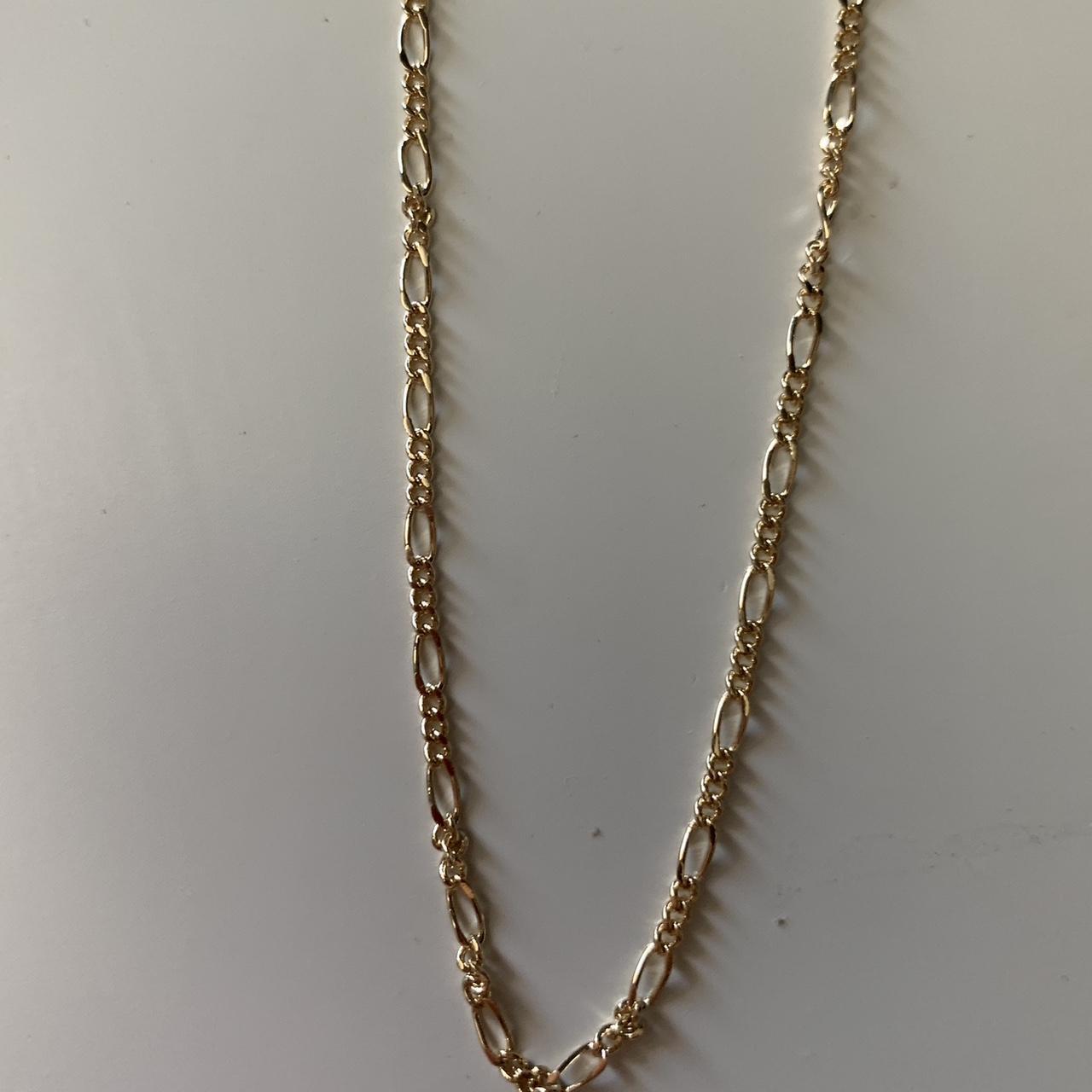 16” unisex gold stainless steel link chain clasp... - Depop