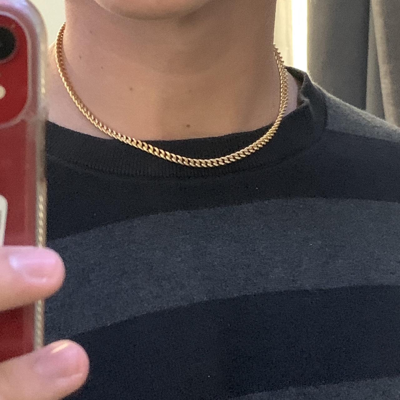 10k gold plate unisex 16” chain necklace clasp... - Depop