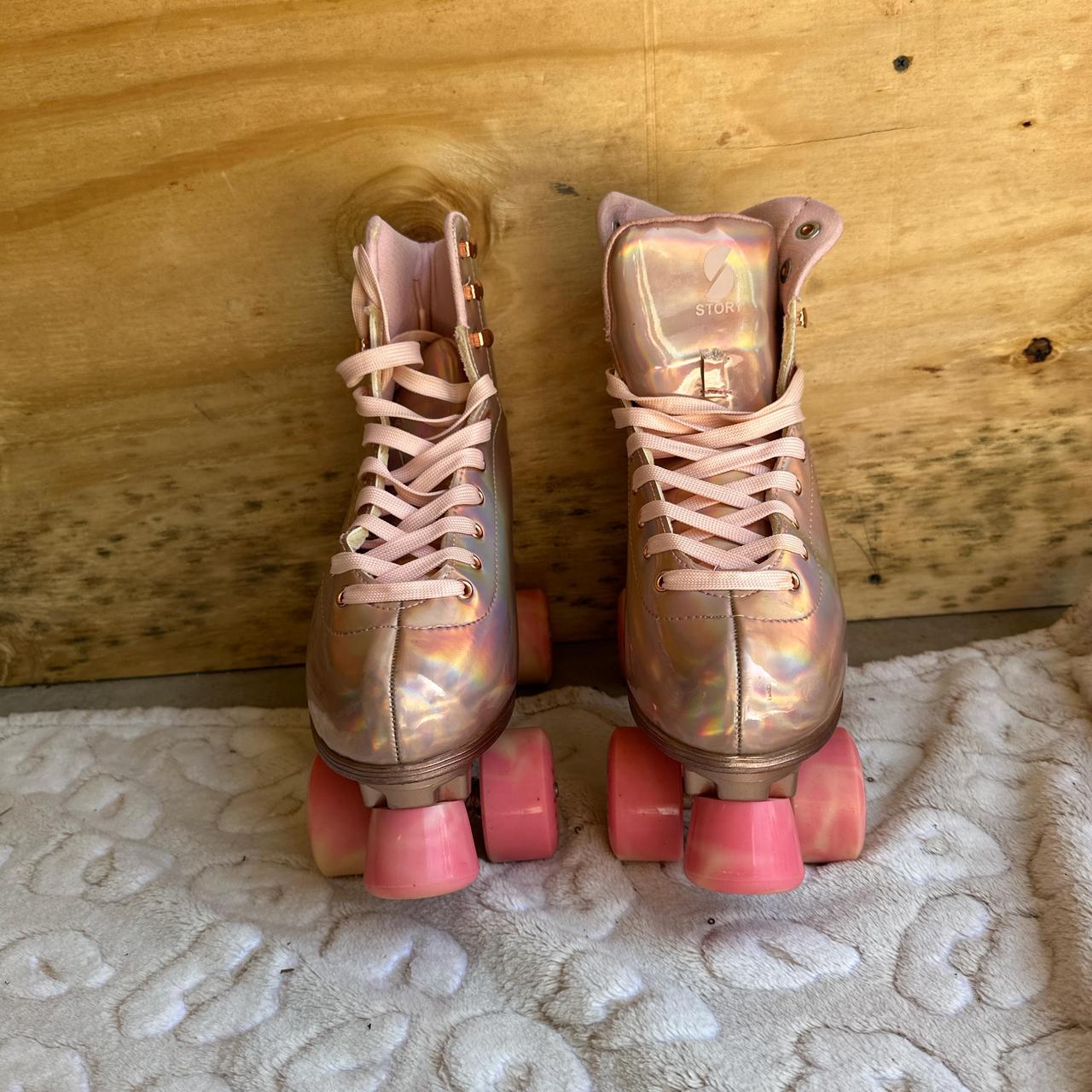 STORY Glacier shiny Gold #Rose gold roller skates... | Depop