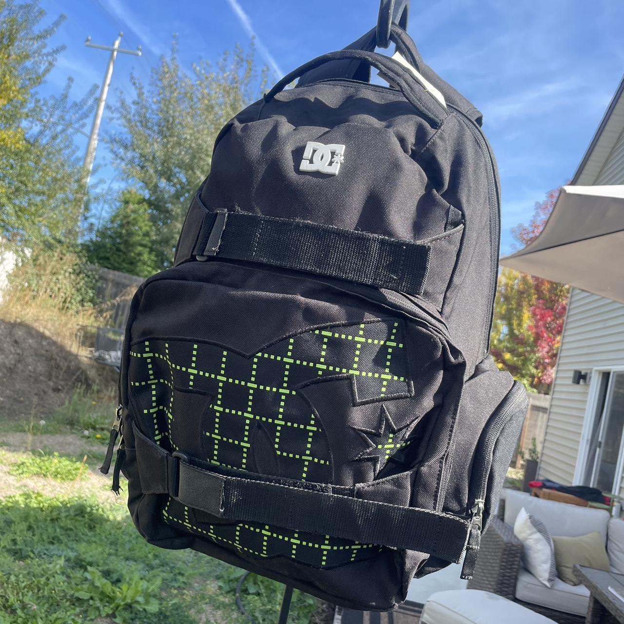 Y2K Dc Shoes Backpack with skateboard straps Full... - Depop