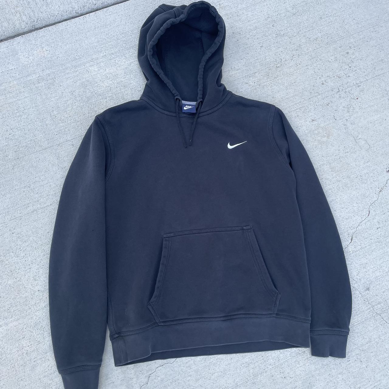 Y2K Black Nike Hoodie Size Large Light wear and... - Depop