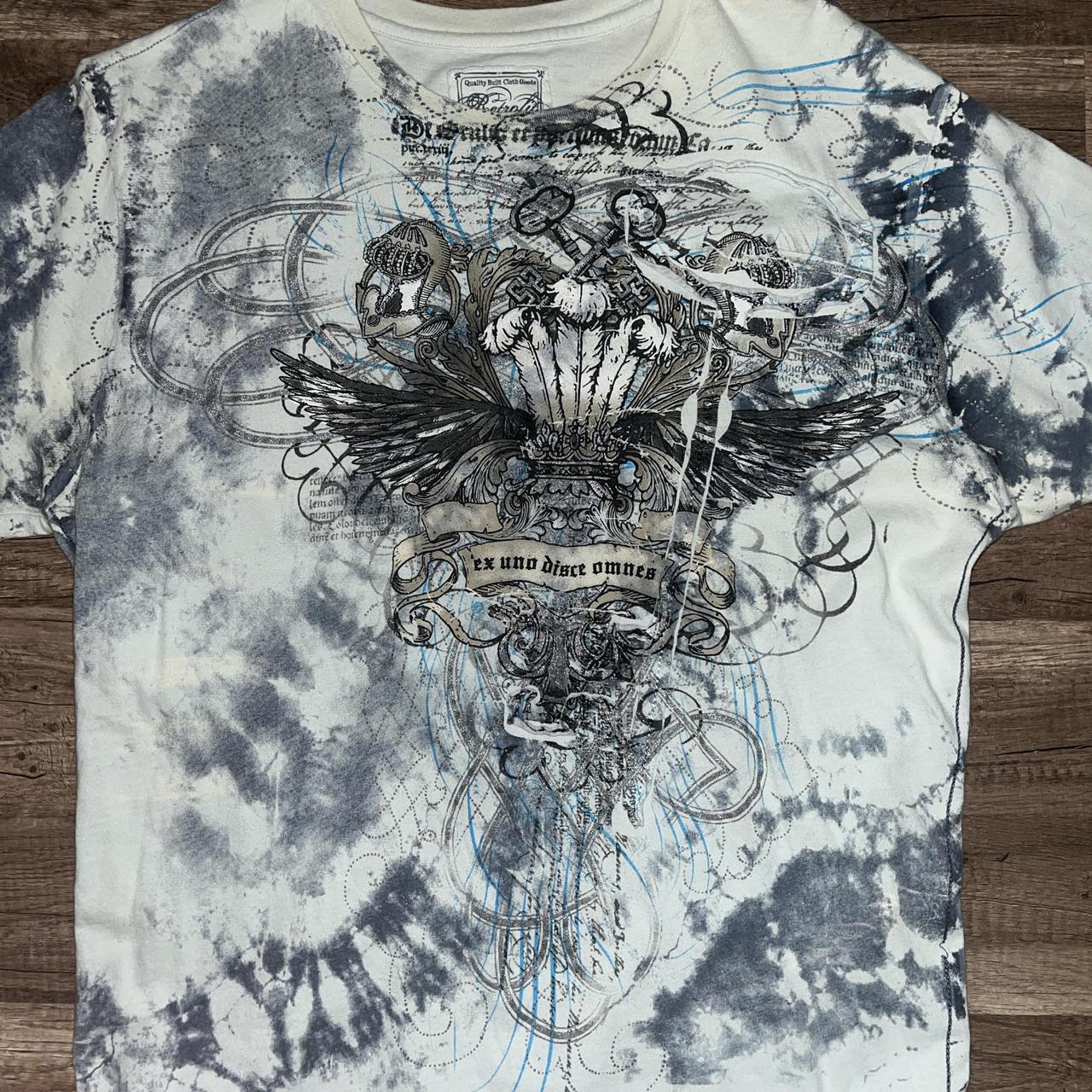 Super cool affliction like design shirt Size Medium... - Depop