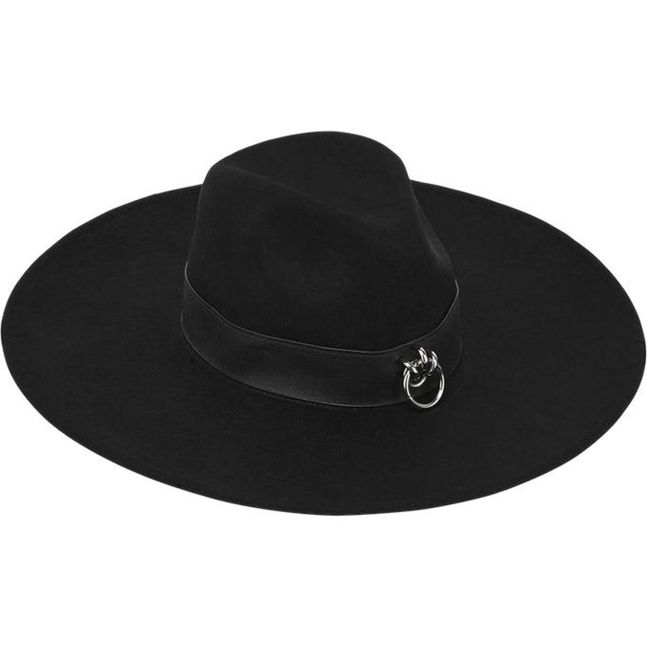 Killstar Women's Black and Silver Hat | Depop