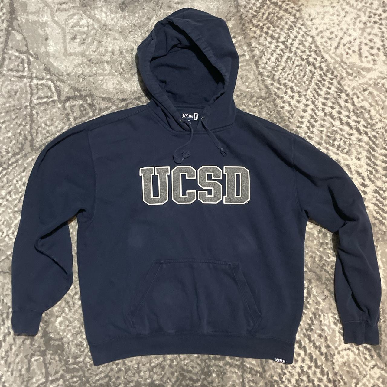 UCSD Hoodie No rips Just fading 27 chest 26.5... - Depop