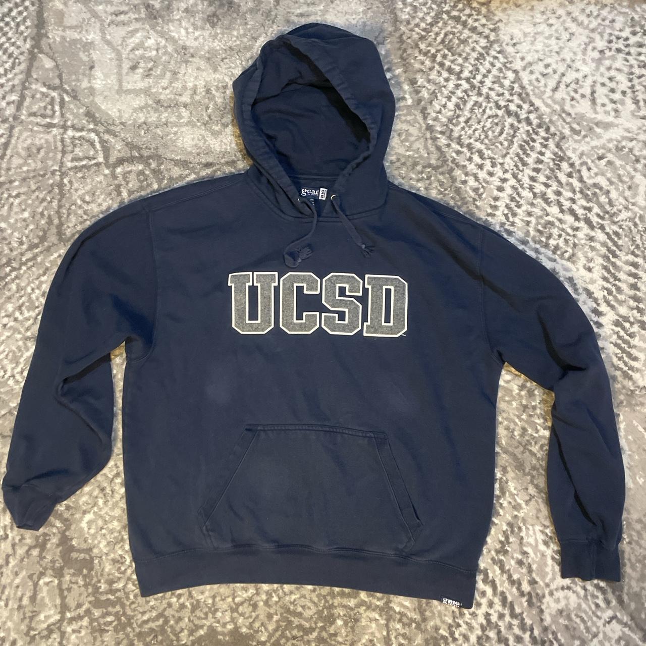 UCSD Hoodie No rips Just fading 27 chest 26.5... - Depop
