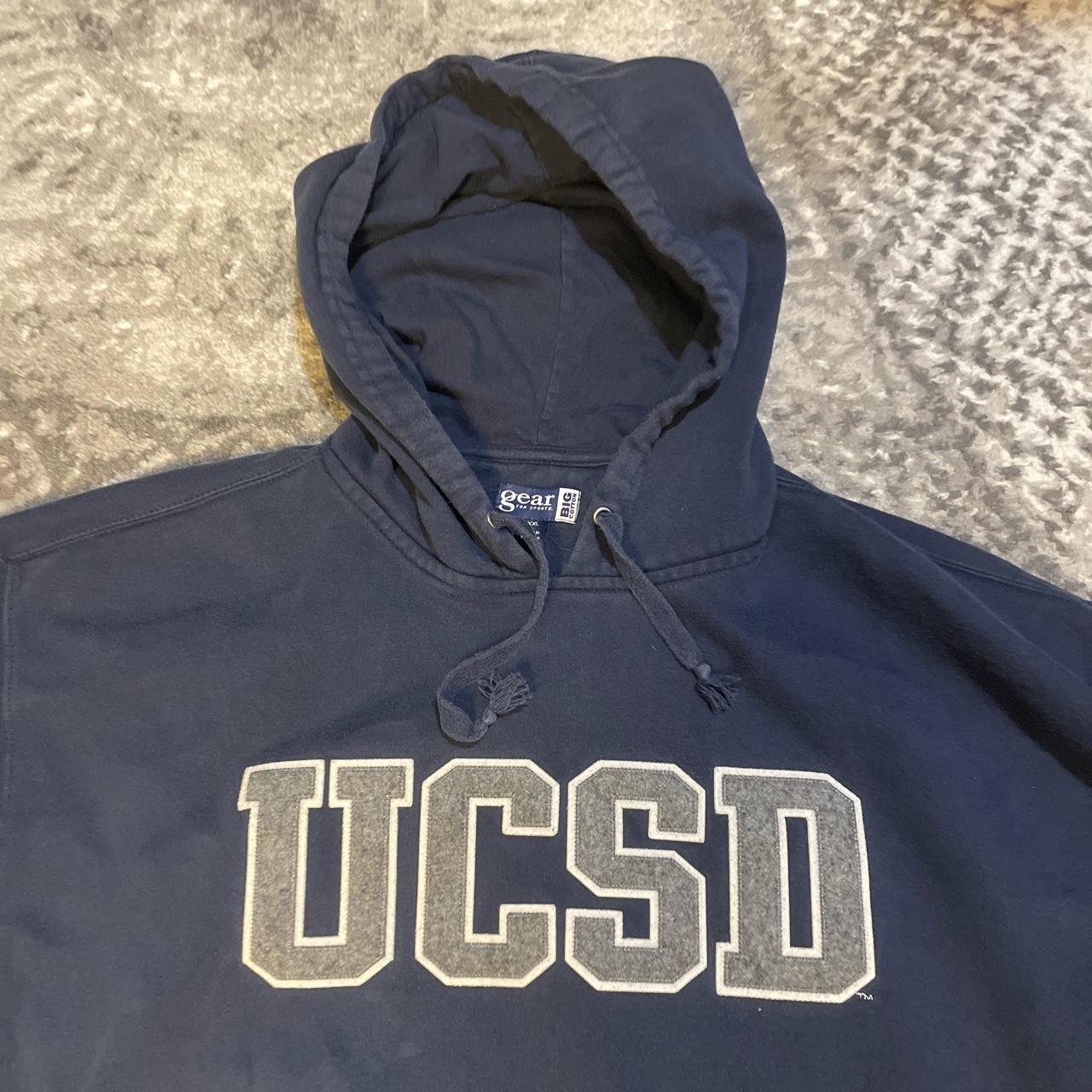 UCSD Hoodie No rips Just fading 27 chest 26.5... - Depop