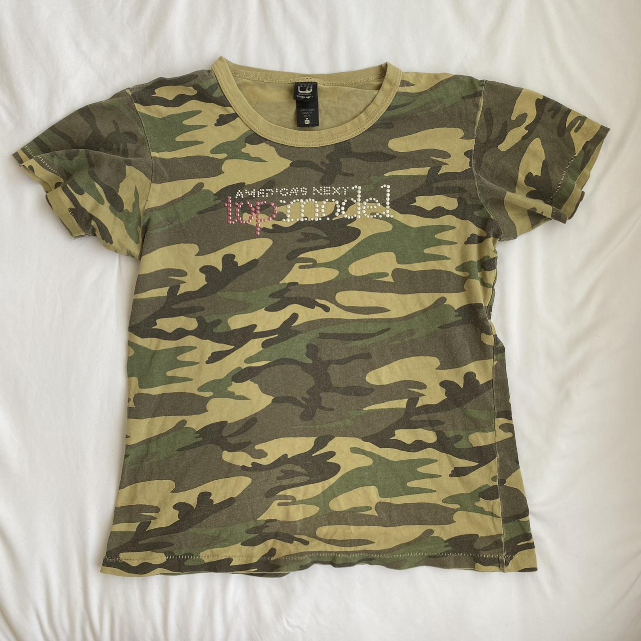 camo army print shirt ☆super cute Americas next top... - Depop